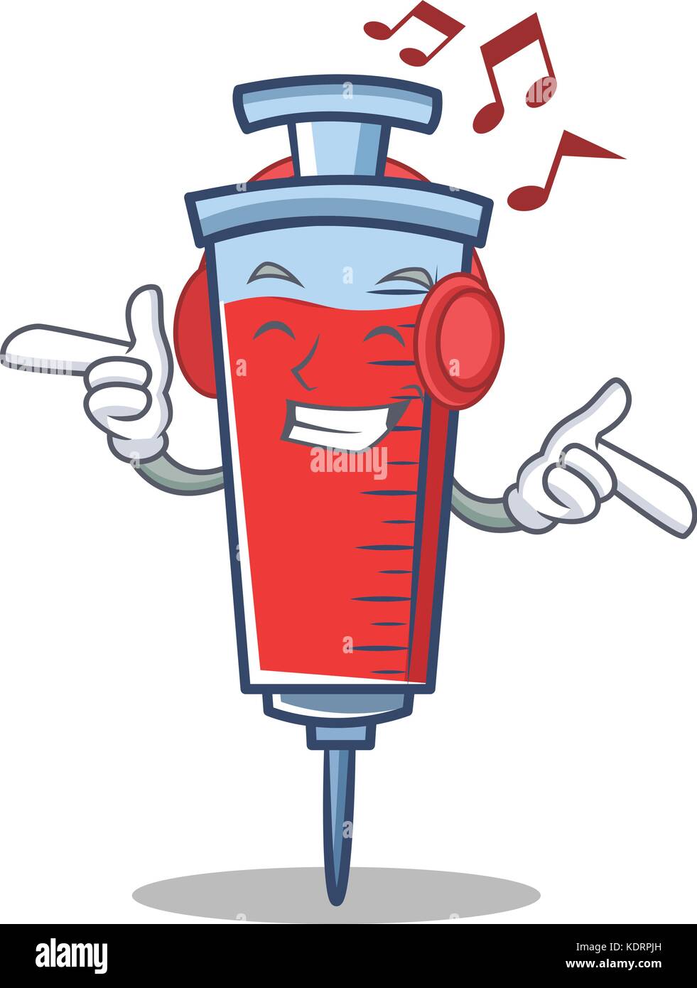 Listening music syringe character cartoon style Stock Vector Image ...