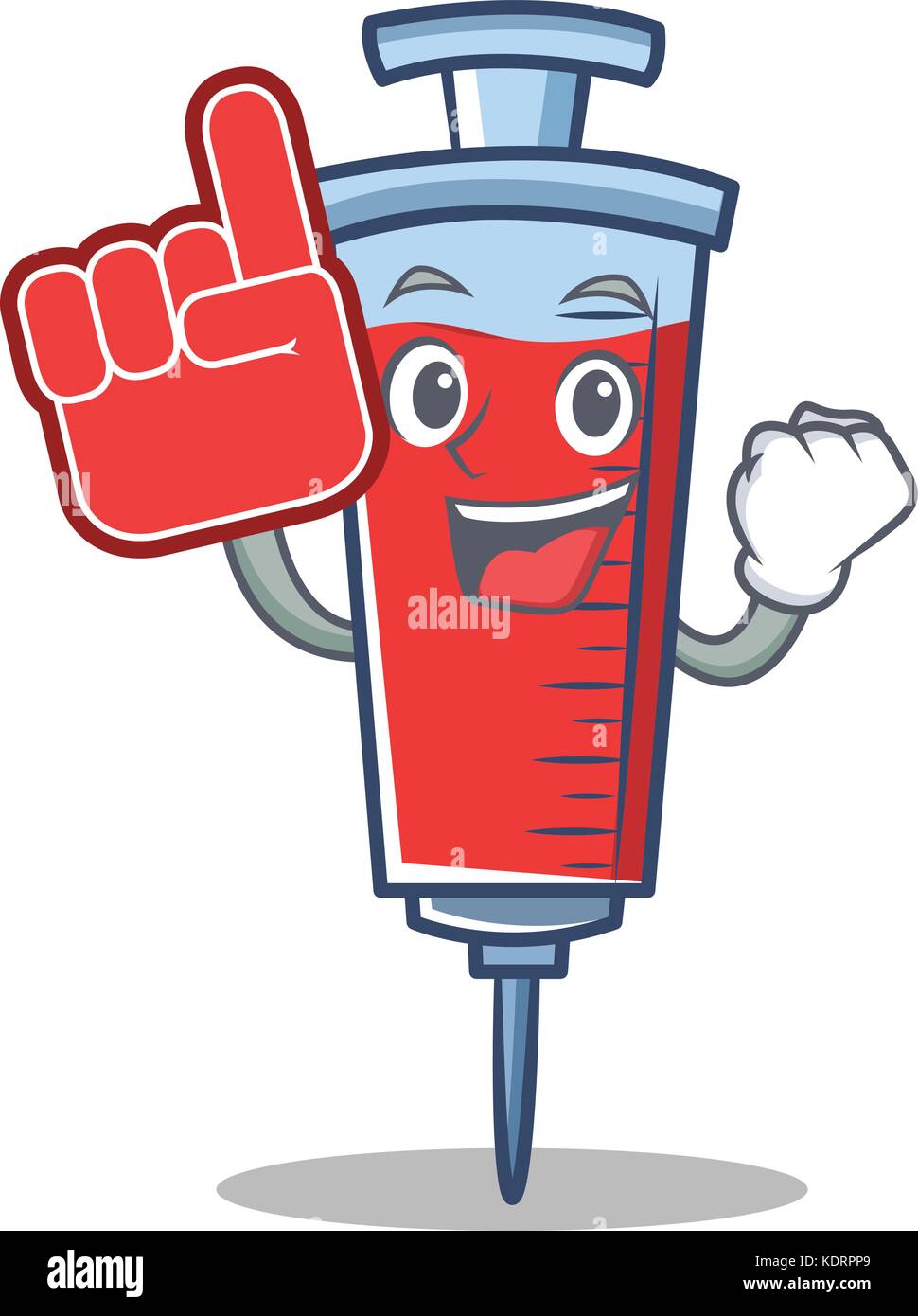 Foam finger syringe character cartoon style Stock Vector Image & Art ...