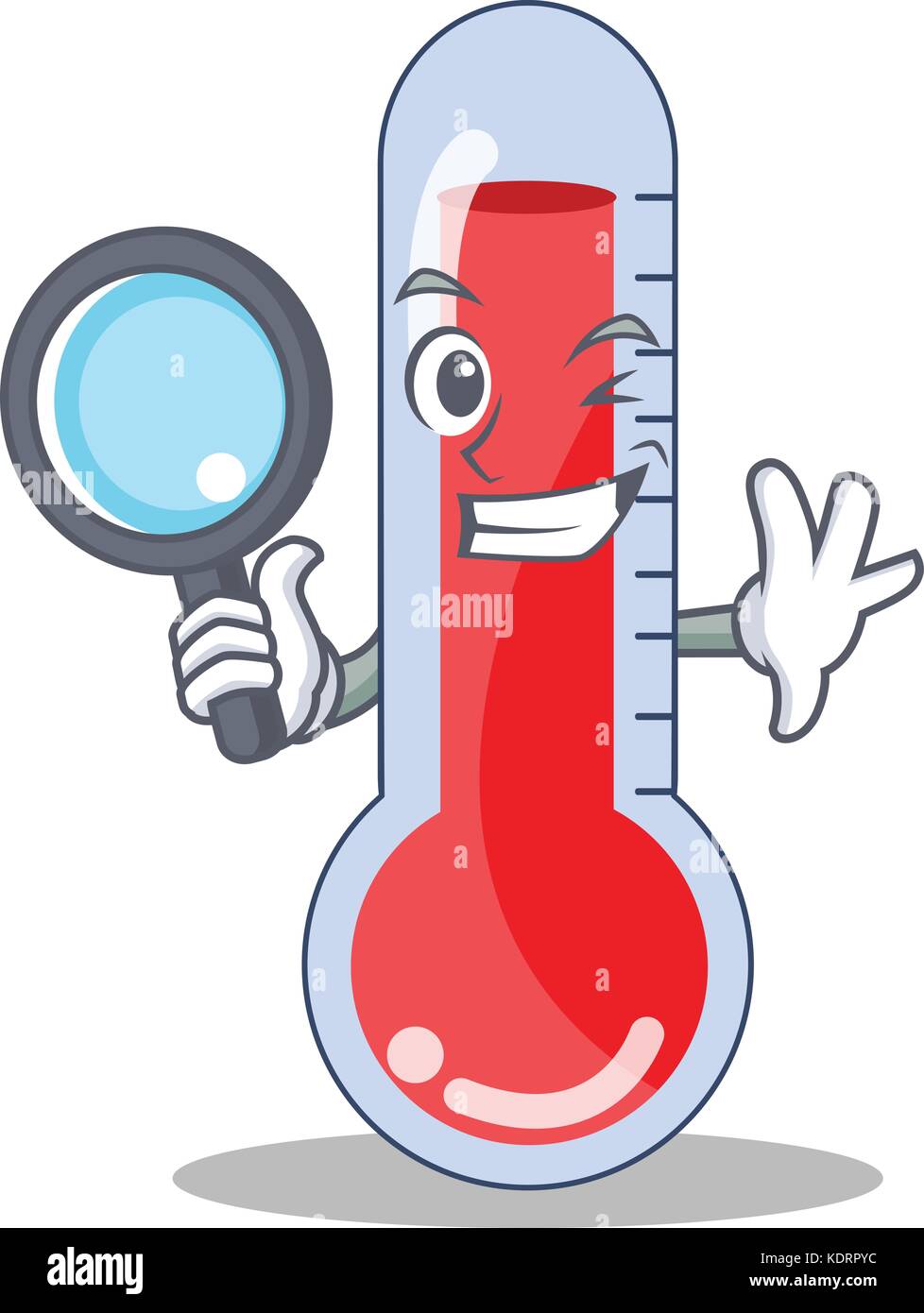 Detective Thermometer Character Cartoon Collection Stock Vector Image