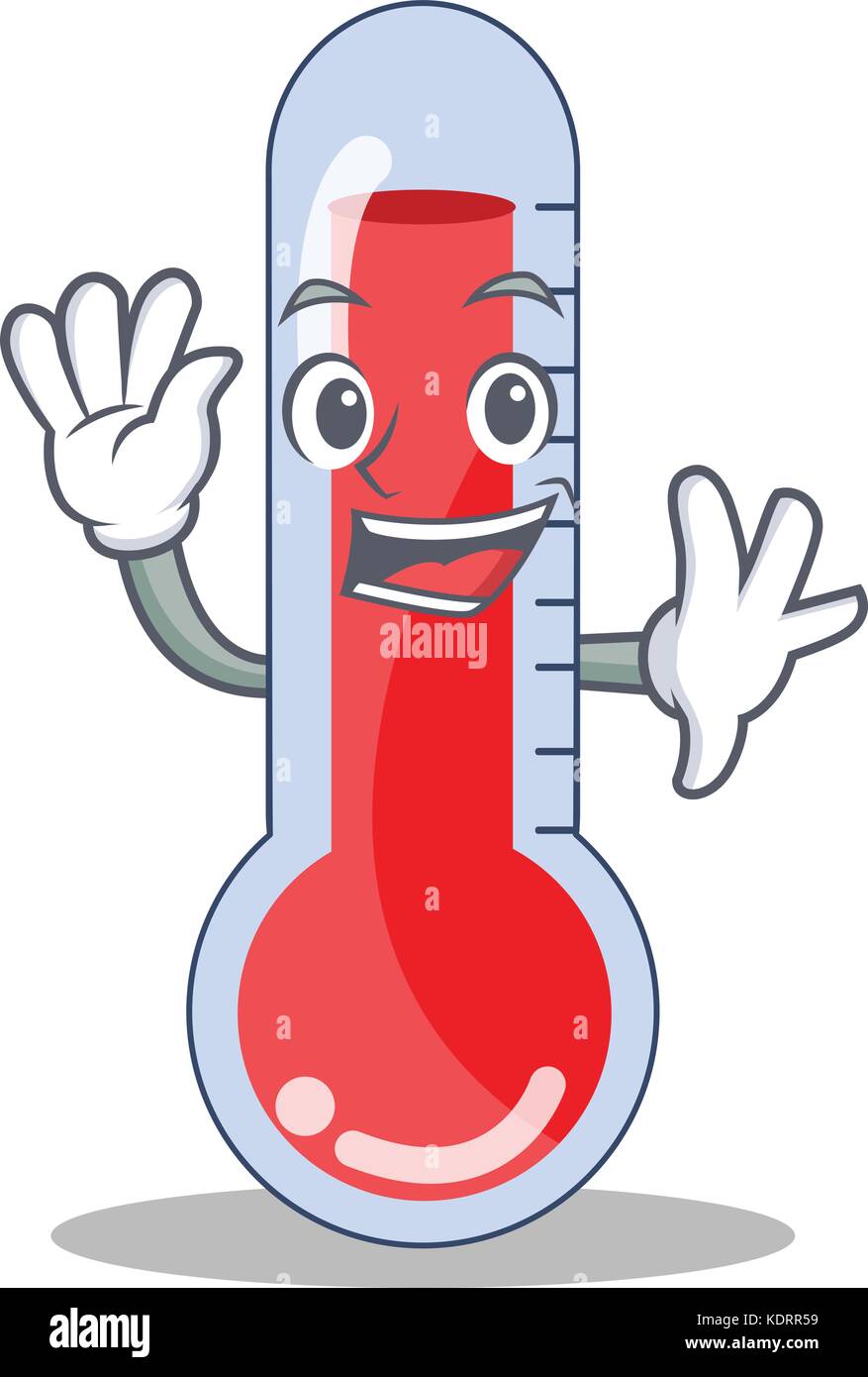 Waving thermometer character cartoon collection Stock Vector Image ...