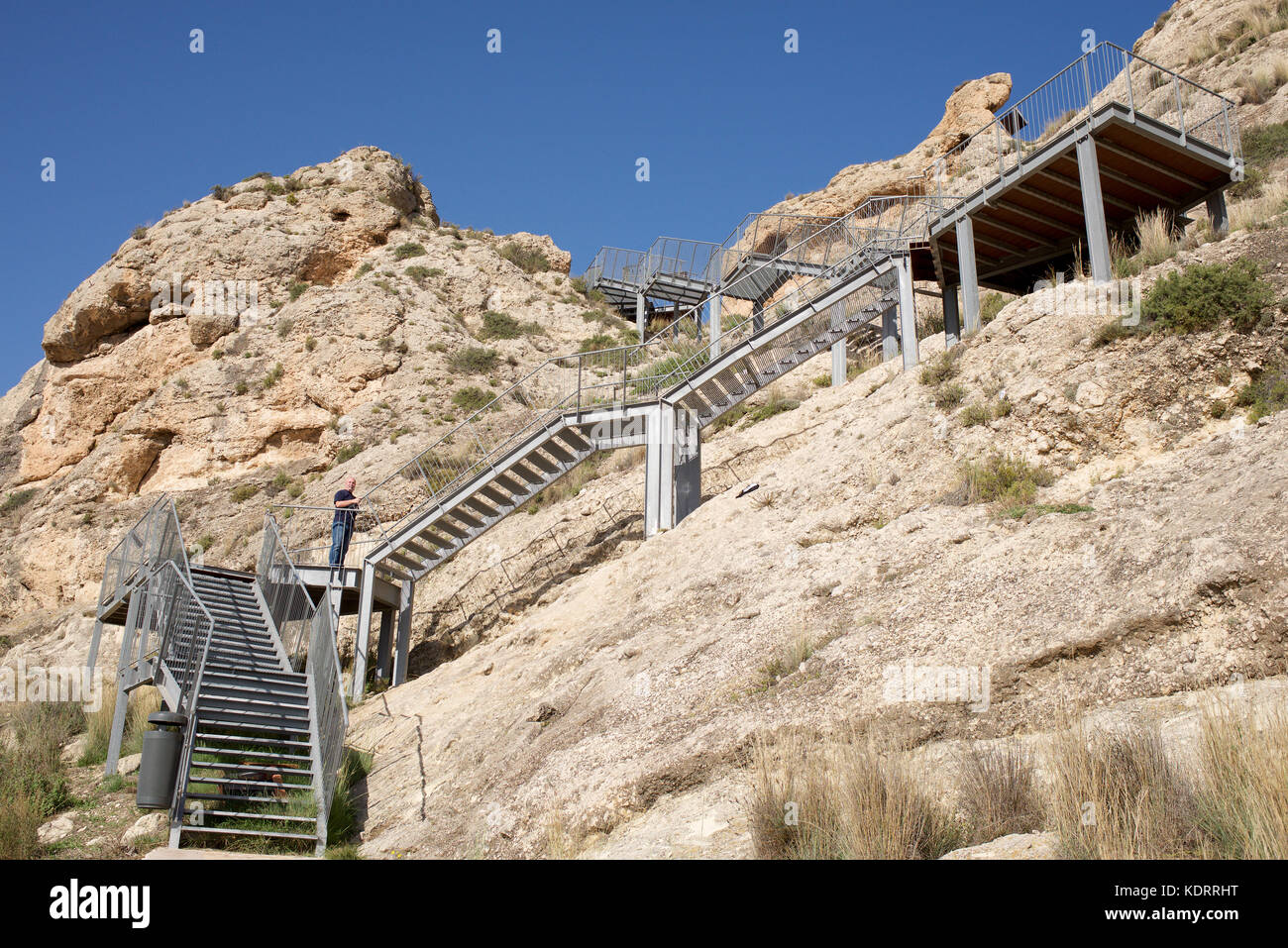 The stairs up to the Castle in Sax, Alicante, Spain Stock Photo - Alamy