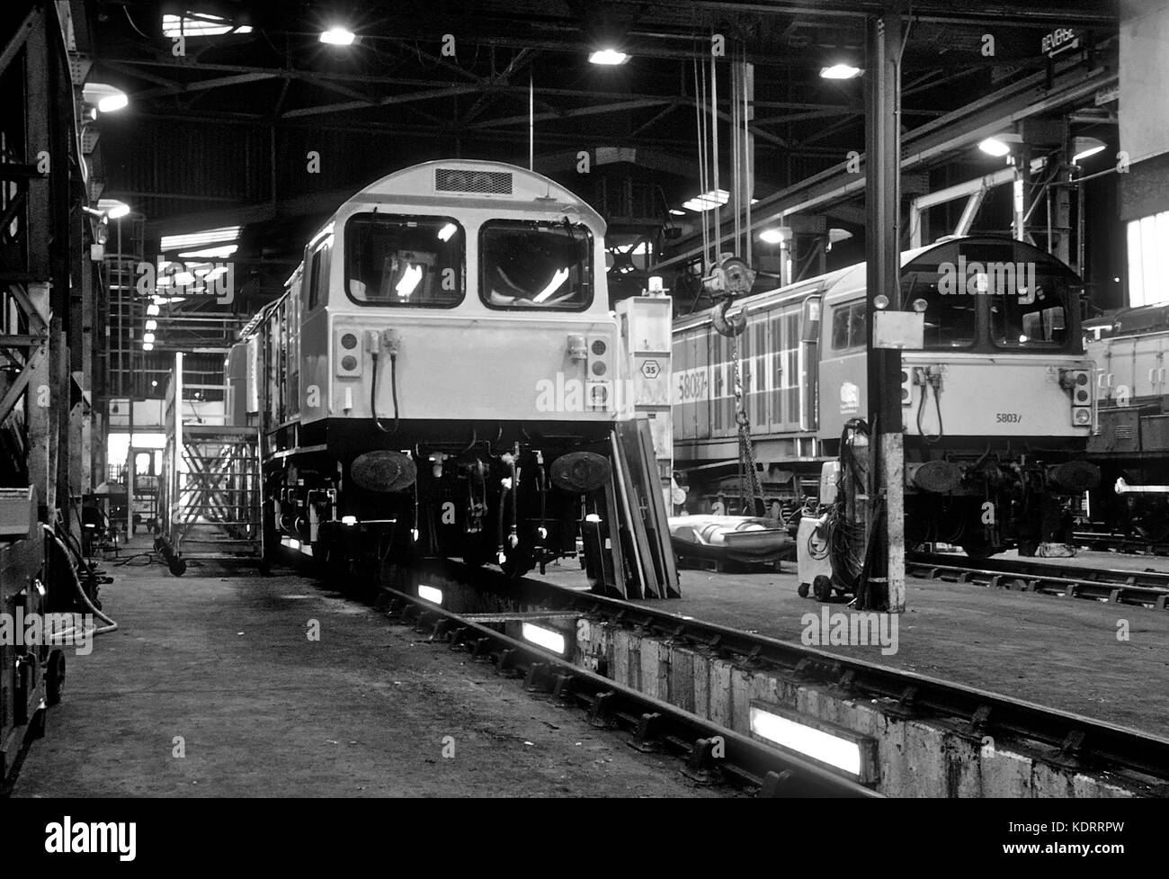 Class 58 locomotives inside the depot at Eastleigh Stock Photo - Alamy