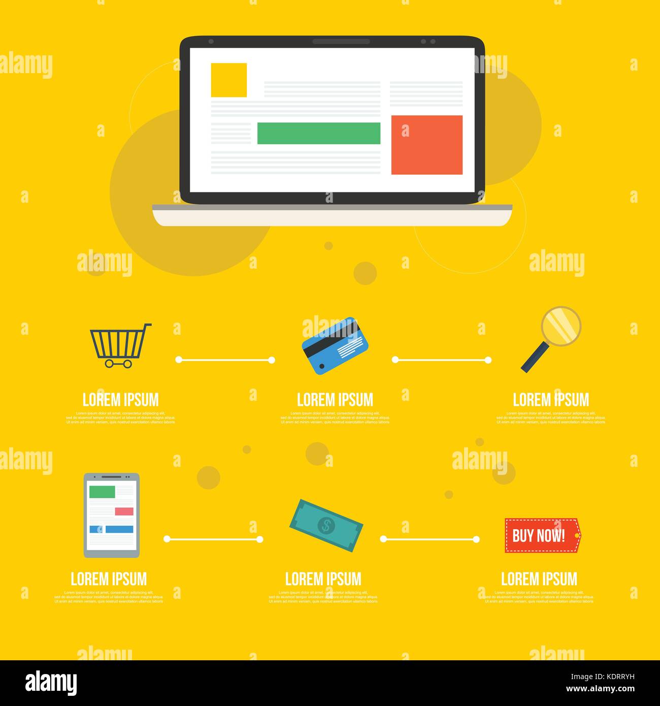 On yellow background mobile marketing Stock Vector Image & Art - Alamy