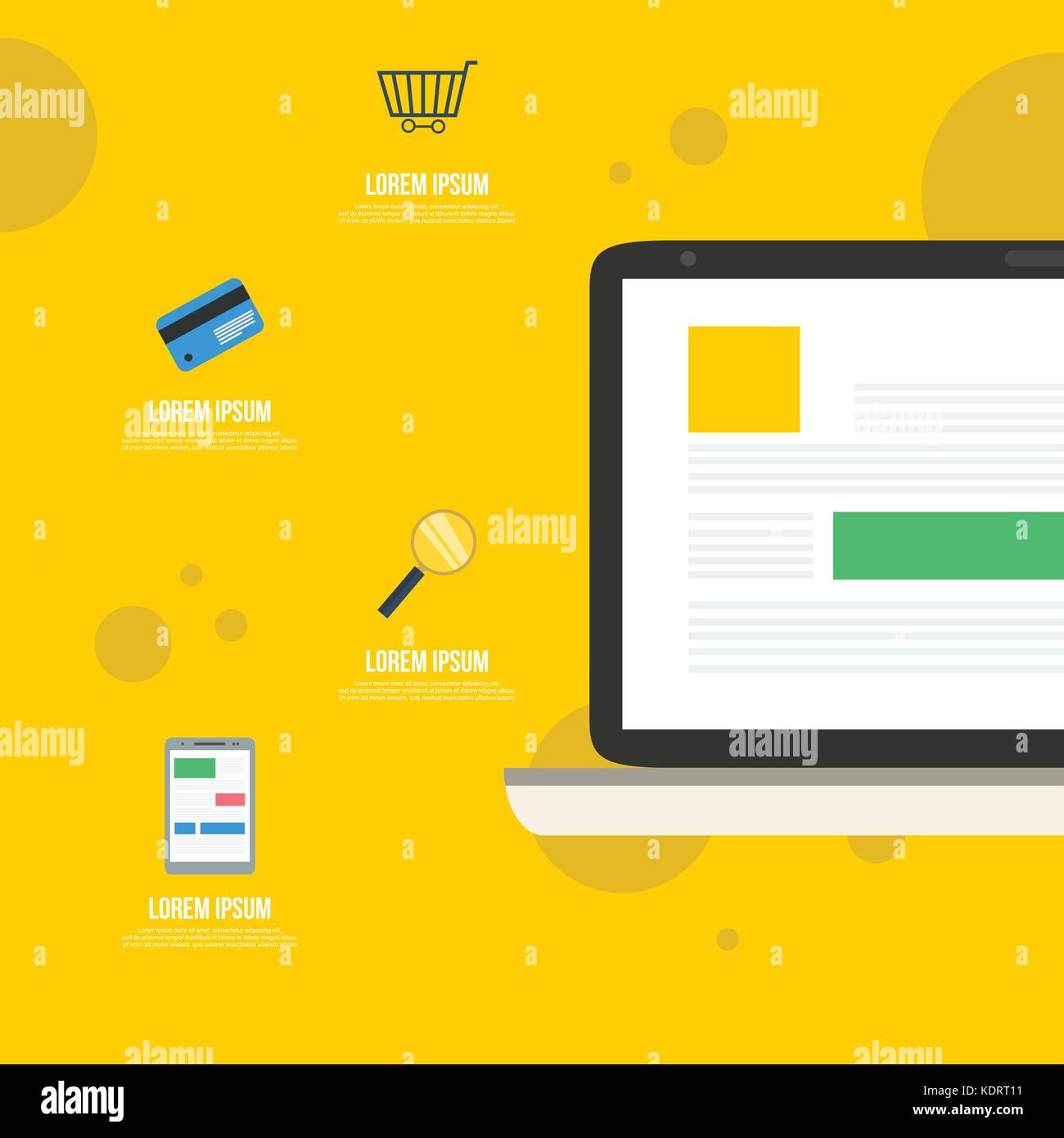 On yellow background mobile marketing Stock Vector Image & Art - Alamy