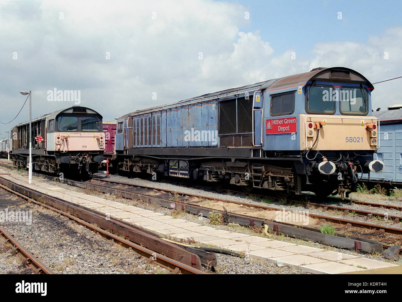 A line up of Class 58 locomotives at Eastleigh Depot in England Stock ...