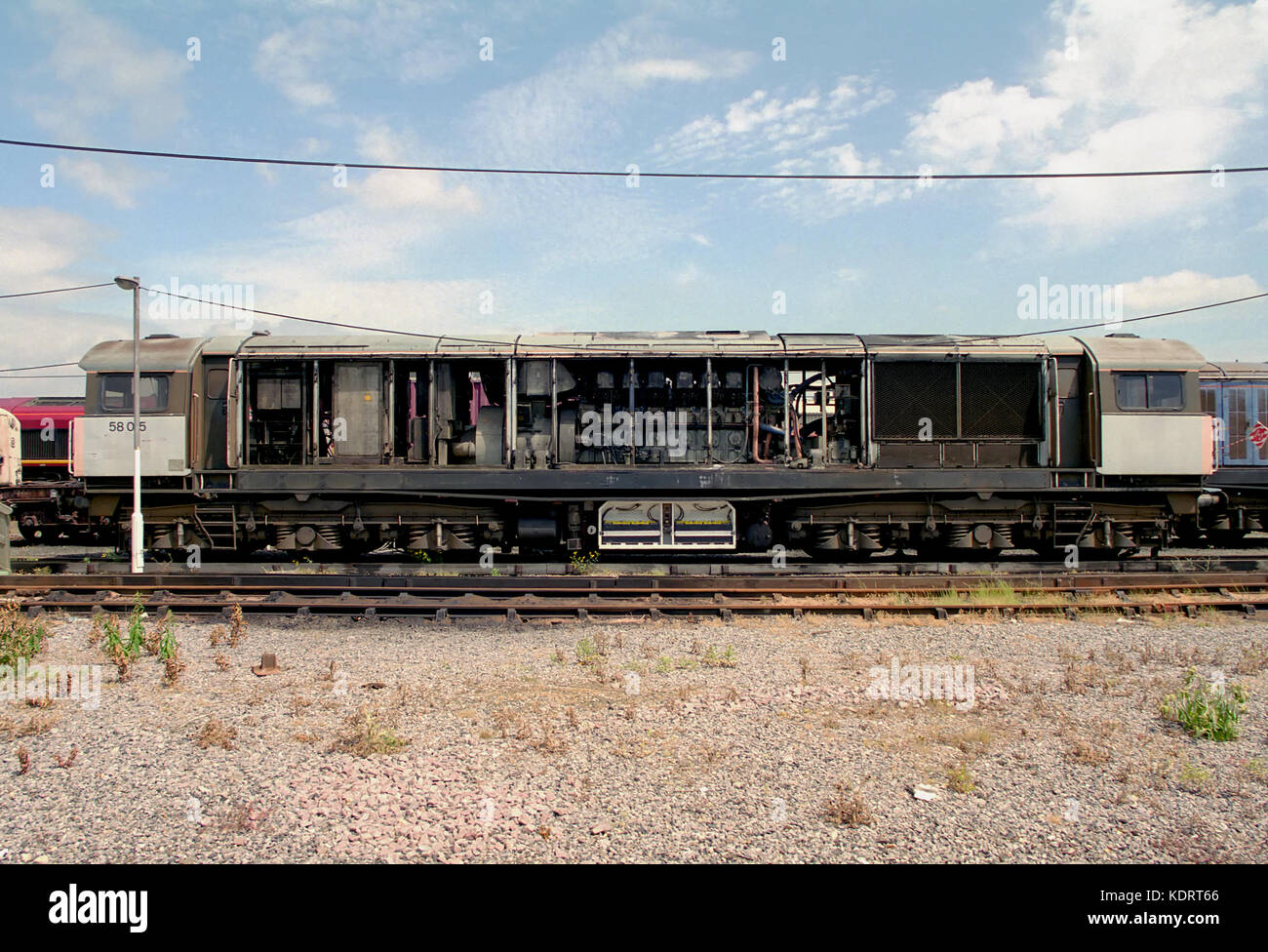 Class 58 locomotive engine inside a locomotive at Eastleigh Stock Photo ...
