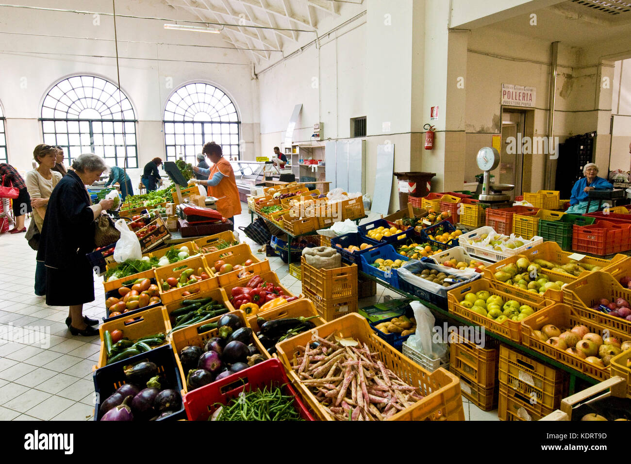 Fruit and vegetable covered market, Osimo, Marche, Italy Stock Photo ...