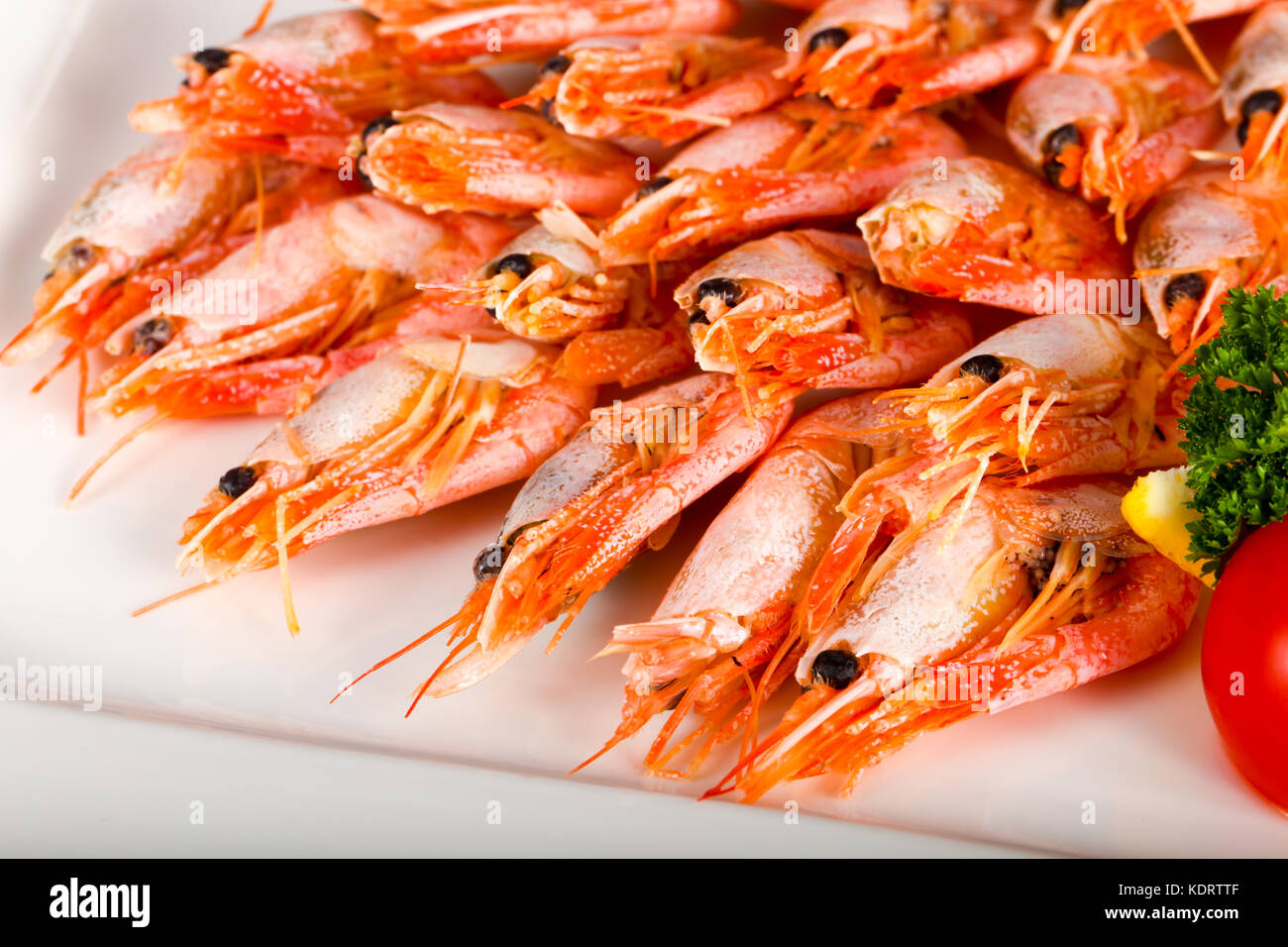 Boiled prawns snack Stock Photo - Alamy