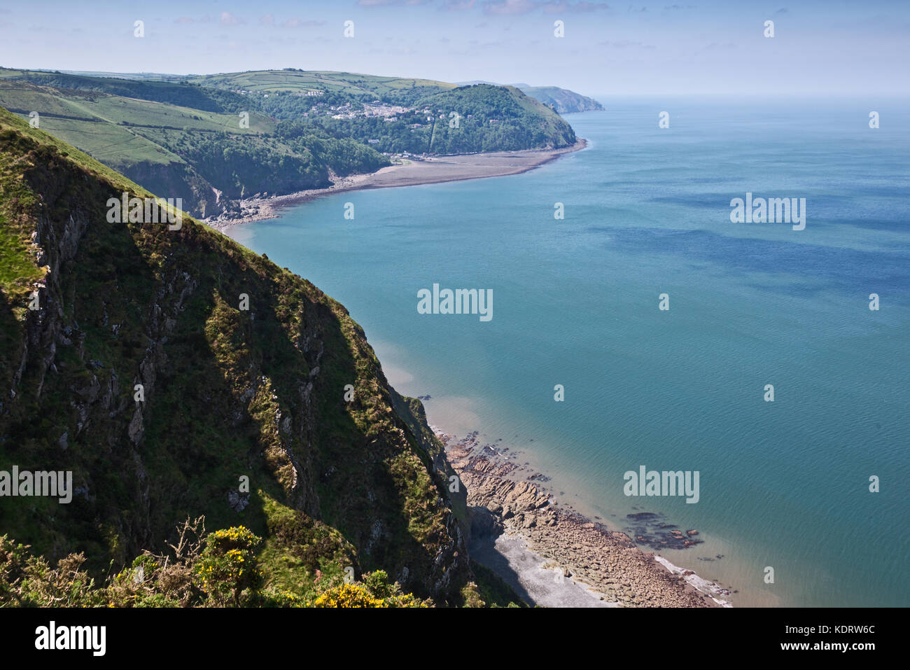 Scenic view along the north devon coast from The Foreland, Countisbury ...