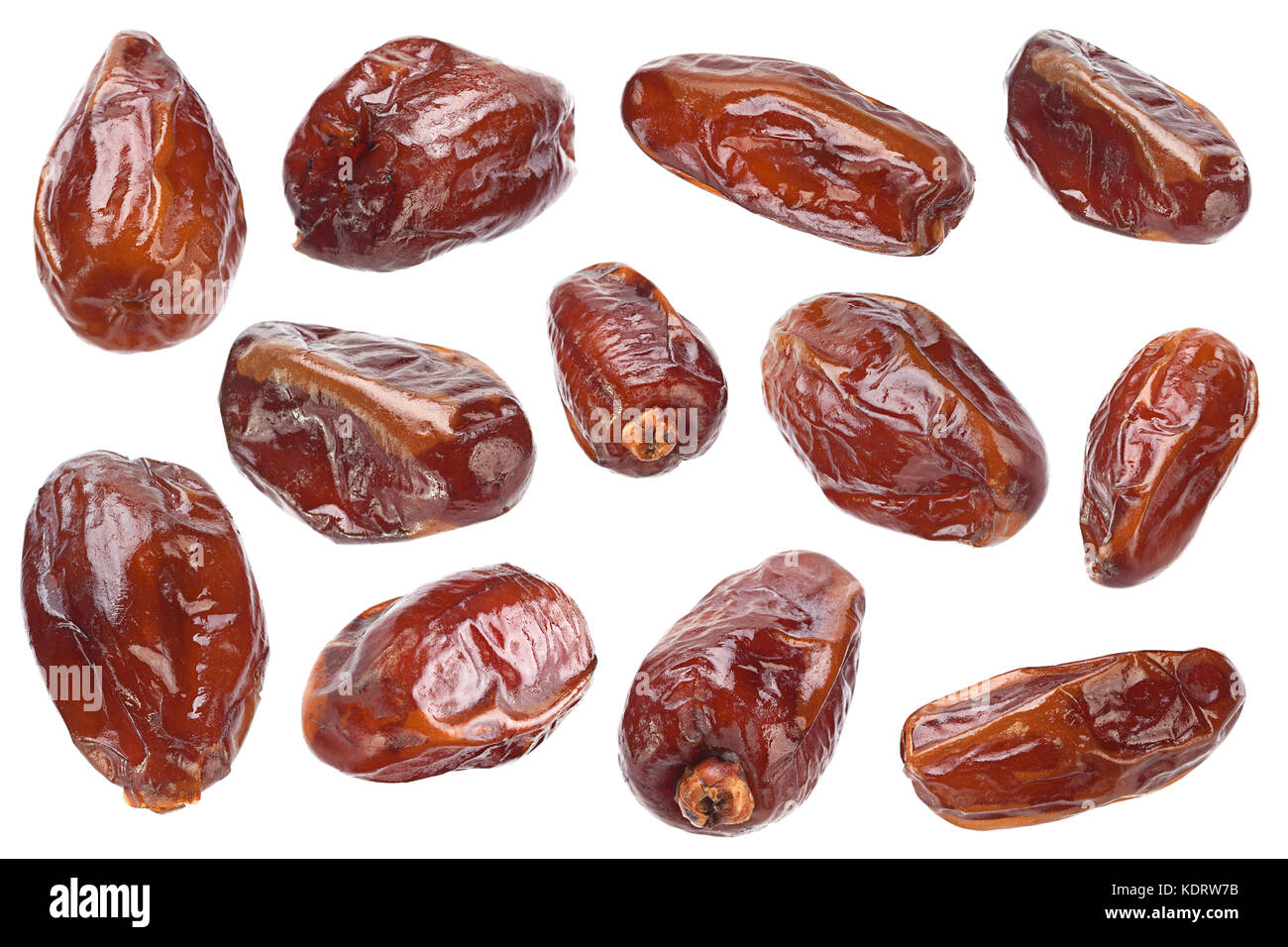 Sweet dried date fruit set isolated on white background Stock Photo - Alamy