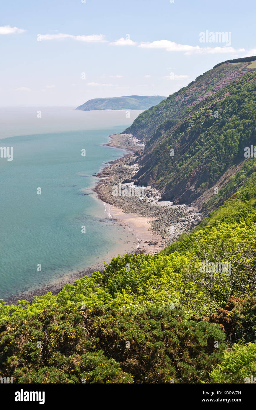 scenic view along the North Devon coast from Desolation Point looking ...