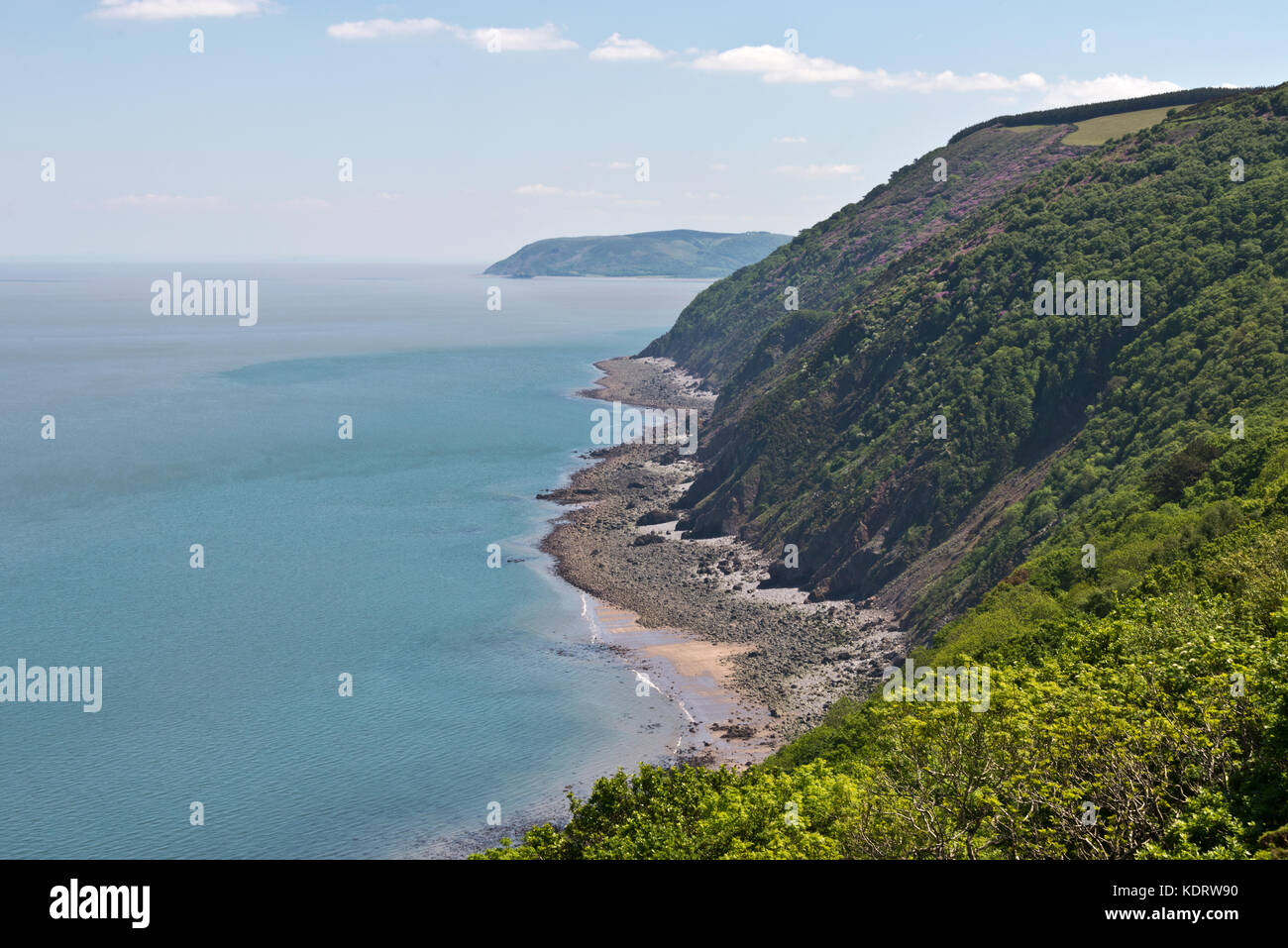 scenic view along the North Devon coast from Desolation Point looking ...