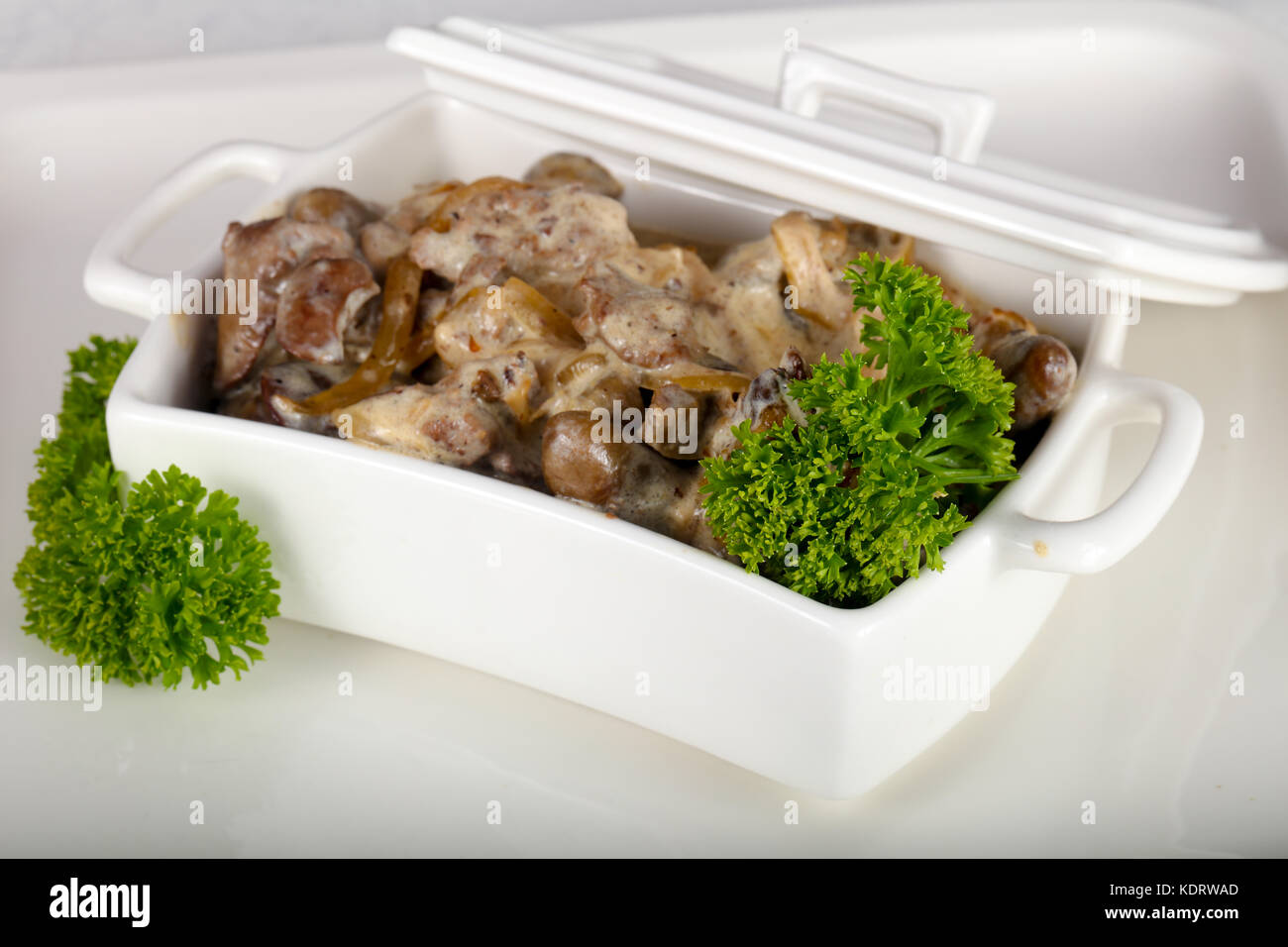 Baked Chicken offals Stock Photo - Alamy