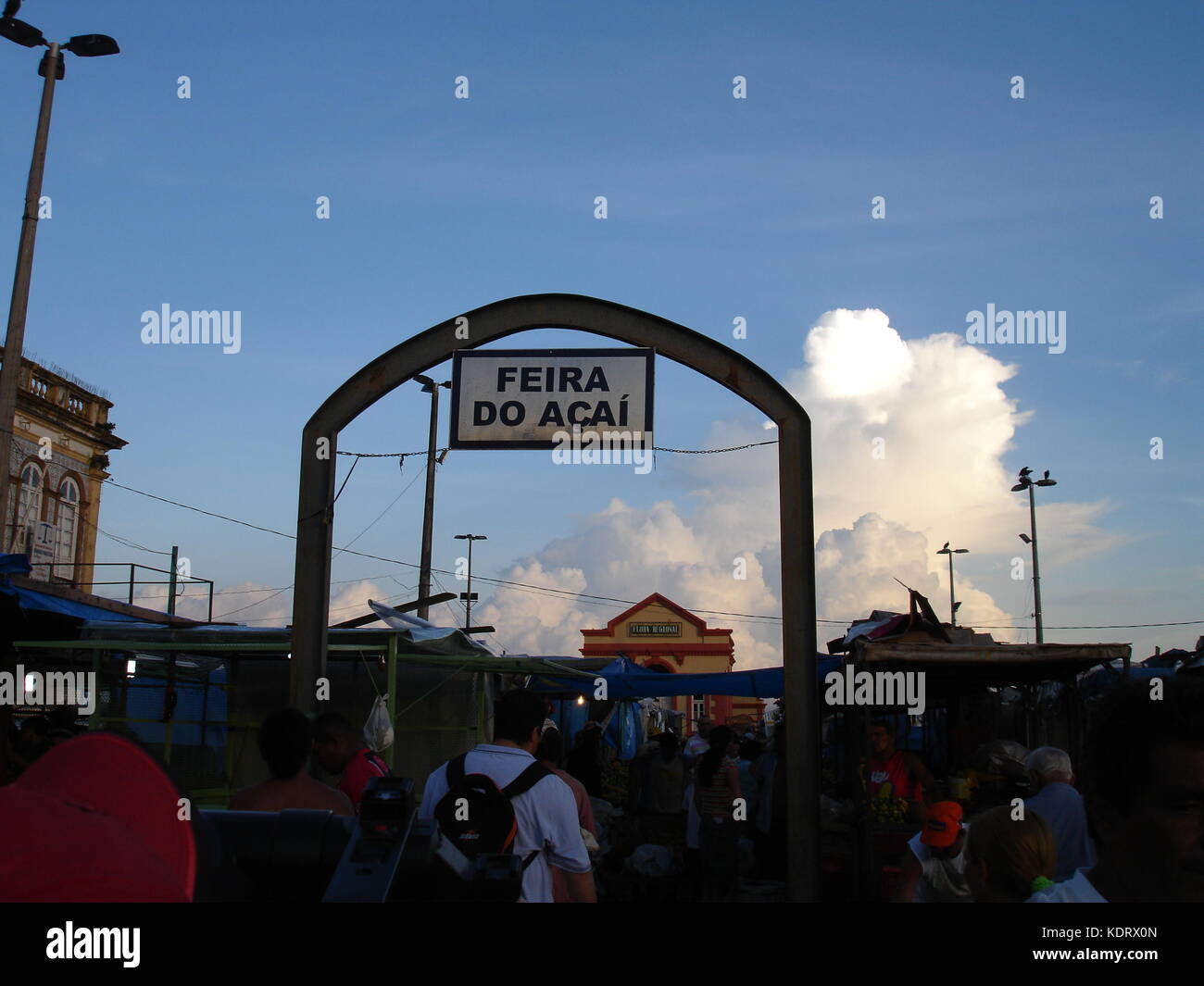 Acai market sign, entrance to the market in Belém, Brazil Stock Photo ...