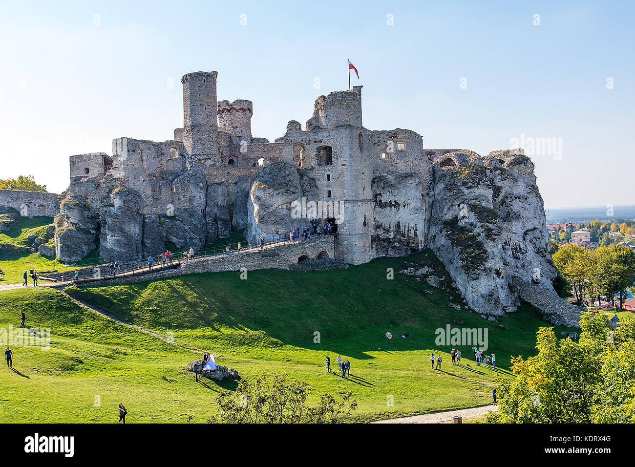 Ogrodzieniec castle in Podzamcze (Poland). The fortress was founded by ...