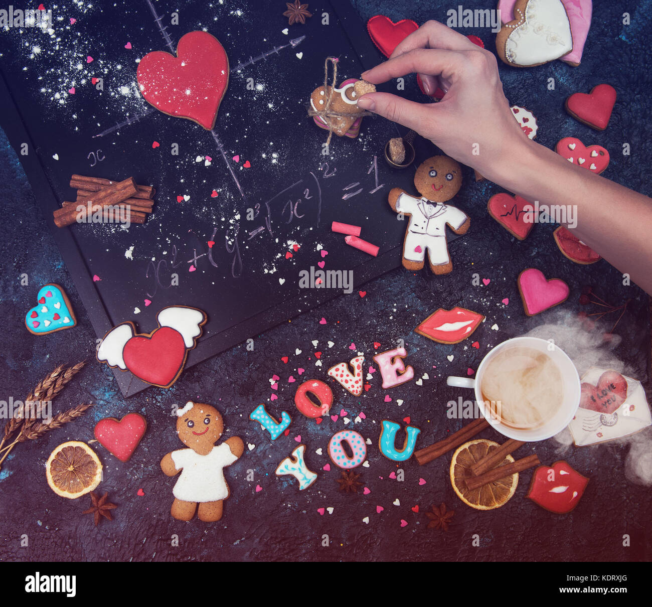 Math, hearts, formula of love Stock Photo - Alamy