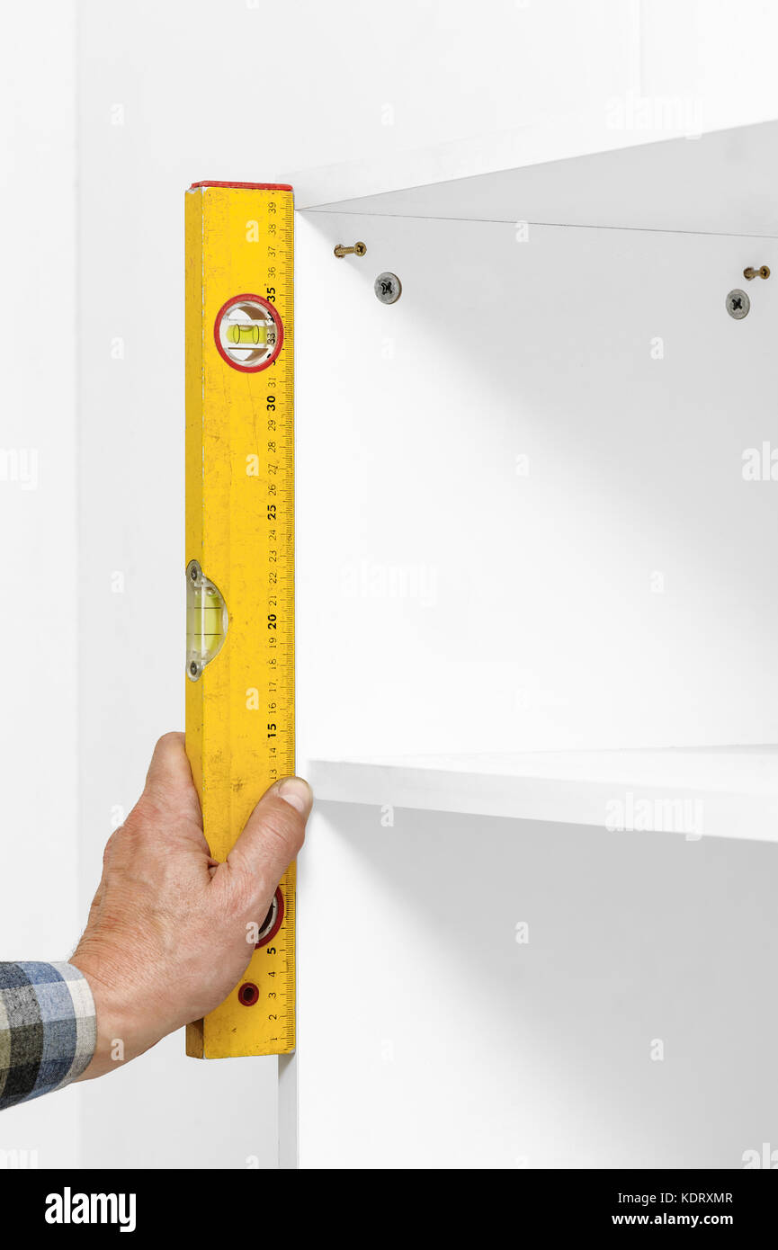 Working with spirit level Stock Photo - Alamy