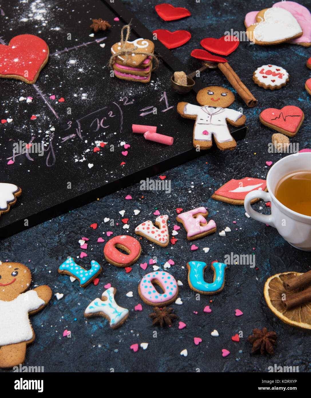 Math, hearts, formula of love Stock Photo - Alamy