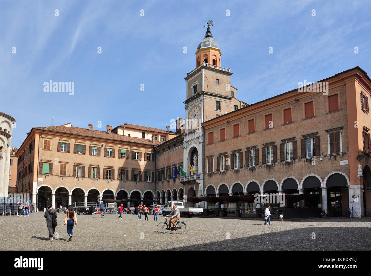 Buildings around the square of Piazza Grande, Modena, Italy Stock Photo ...