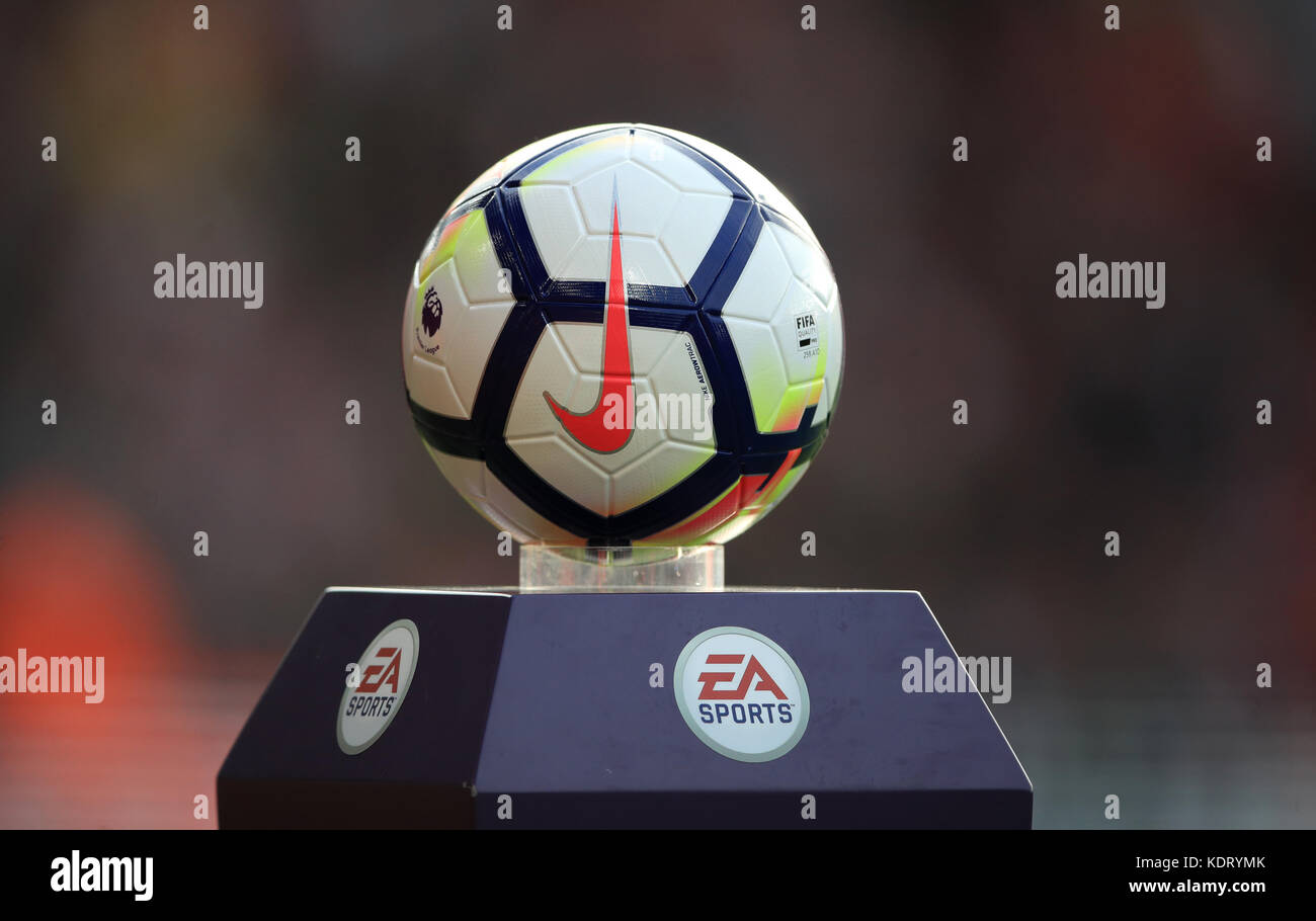 The match ball on a plinth before kick-off Stock Photo - Alamy