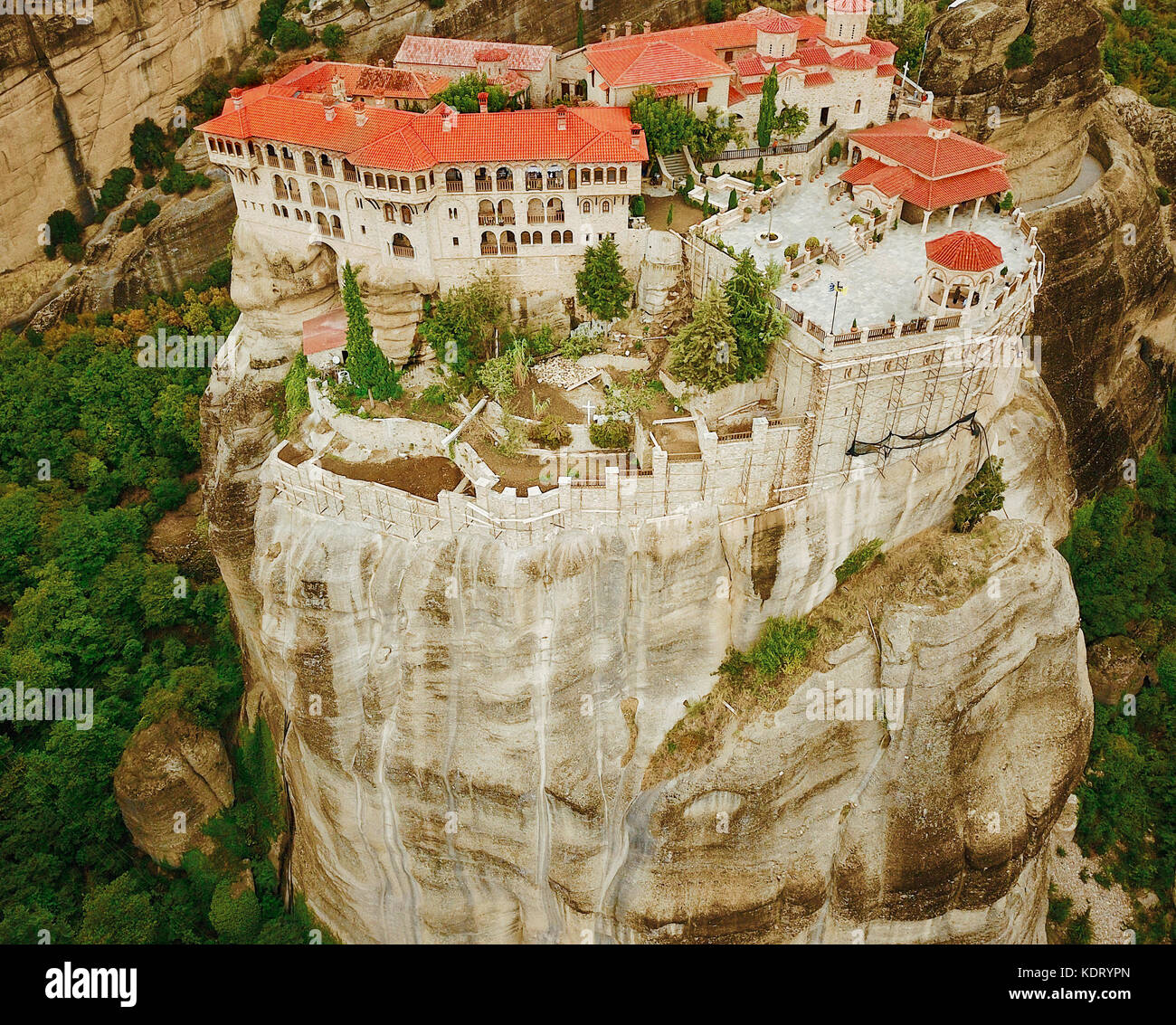 Beautiful aerial photo of the rock formations and monasteries of ...