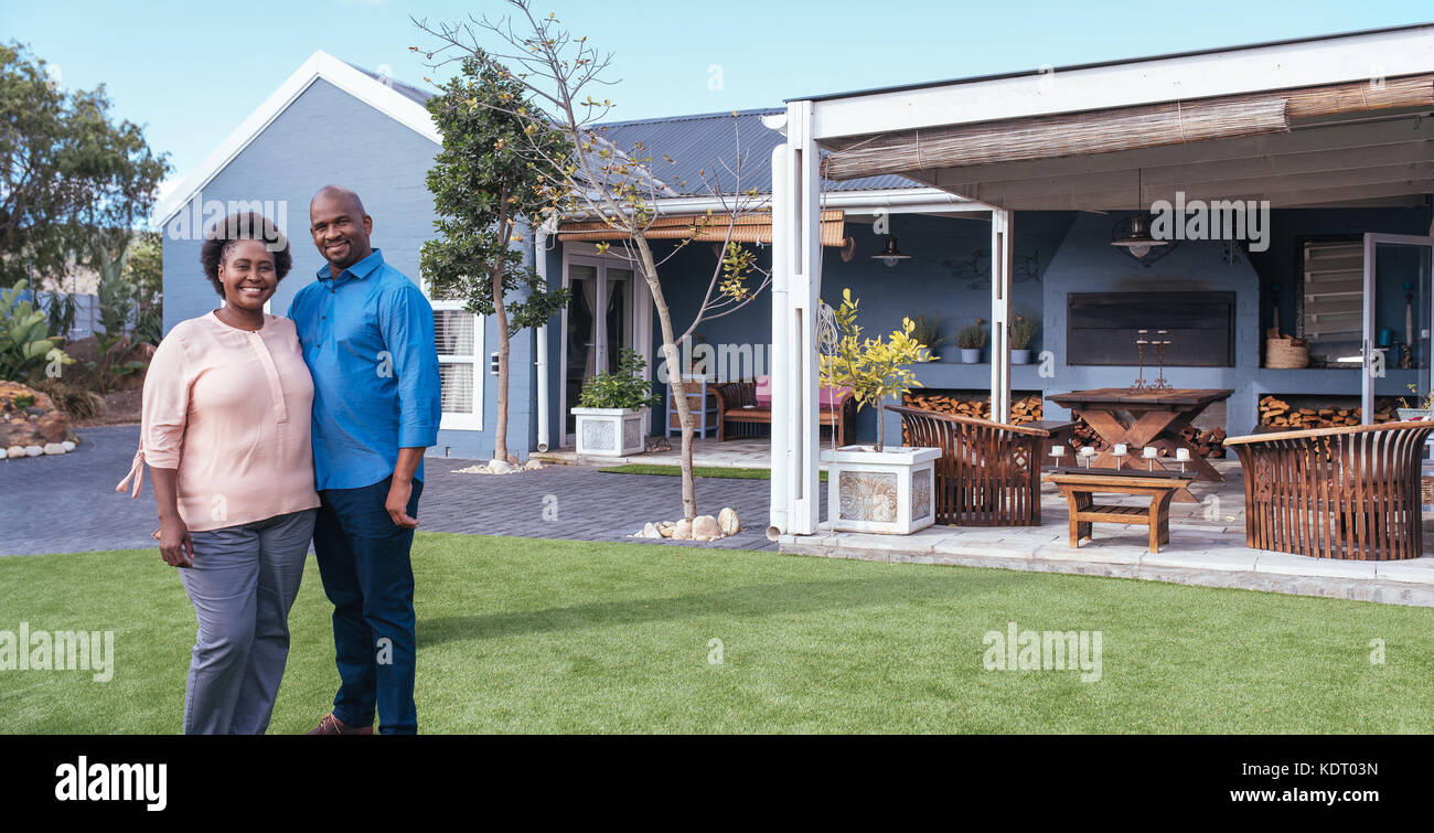 Happy african american outside home hi-res stock photography and images ...
