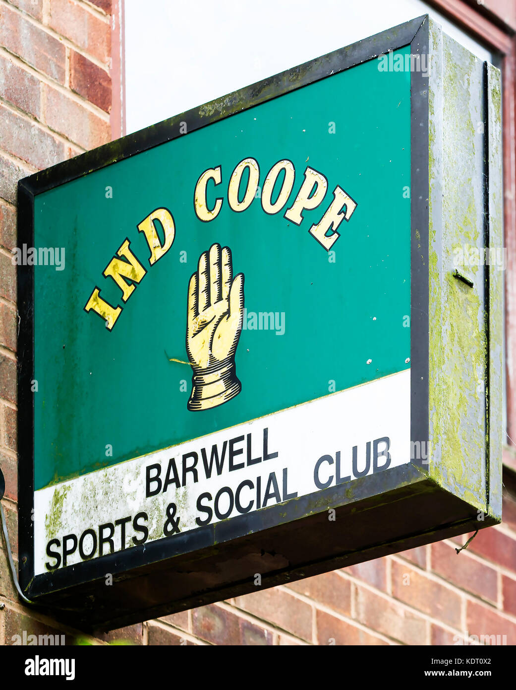 Old Ind Coope sign on the wall of Barwell Sports & Social Club in ...