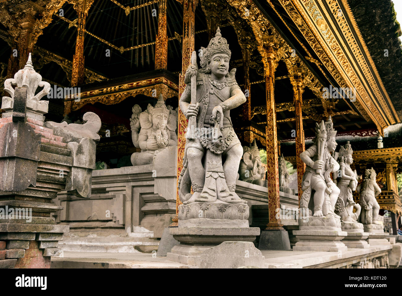 Balinese and Hindu religion sculptures at Goa Gajah Temple Bali ...