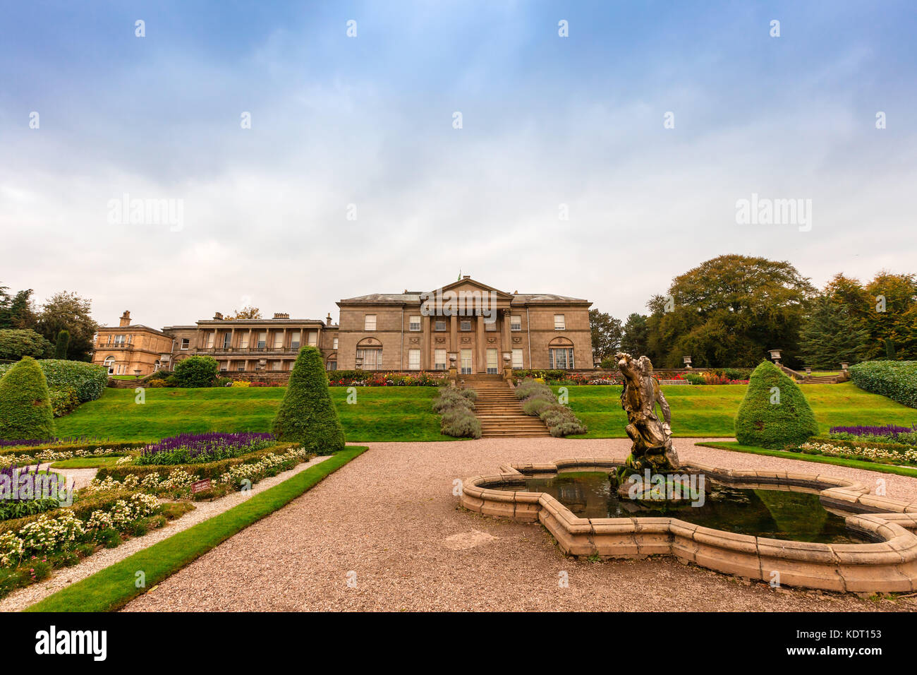 The formal gardens of the historic Tatton Hall, Near Knutsford ...