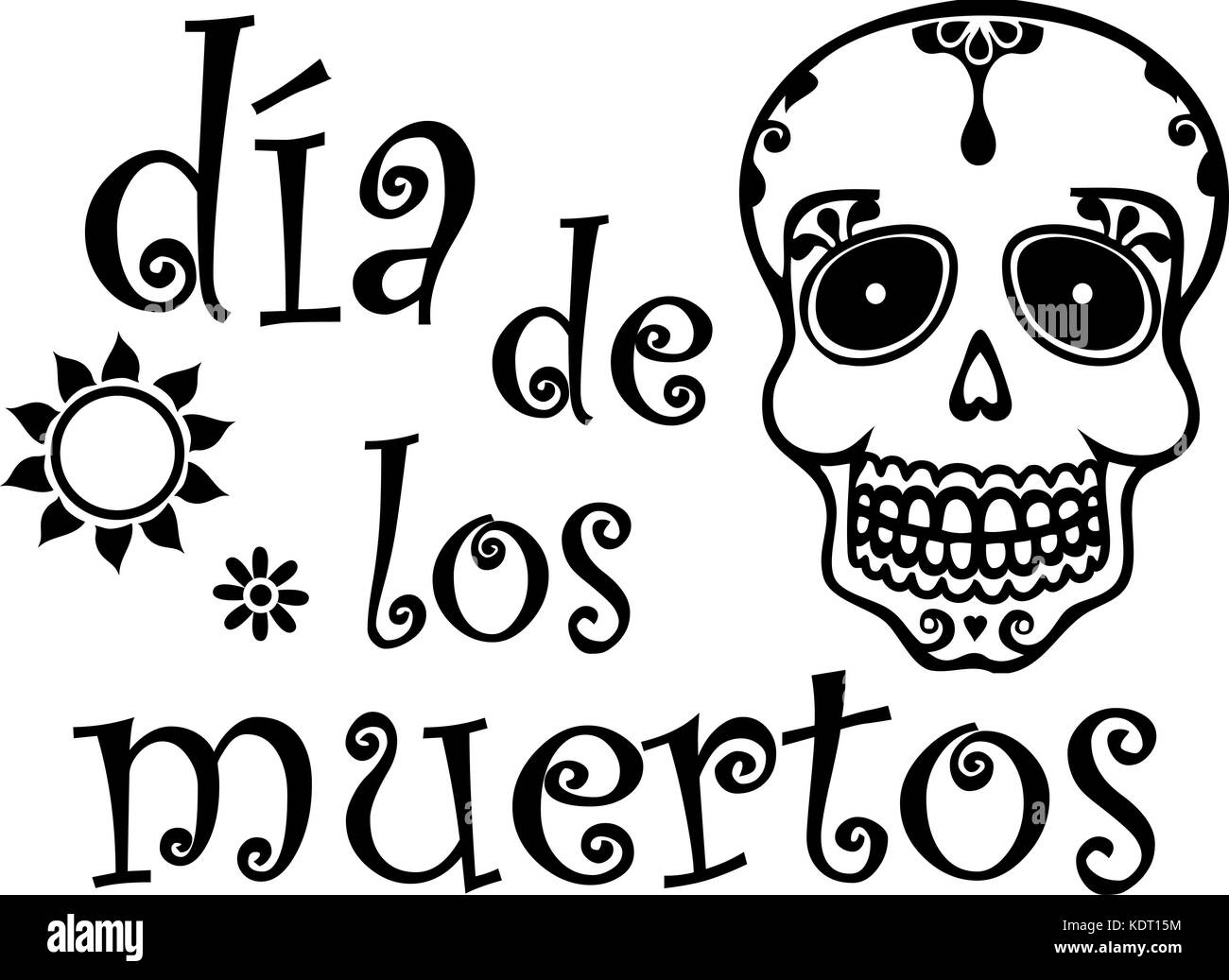 Dia De Los Muertos Clipart Black And White