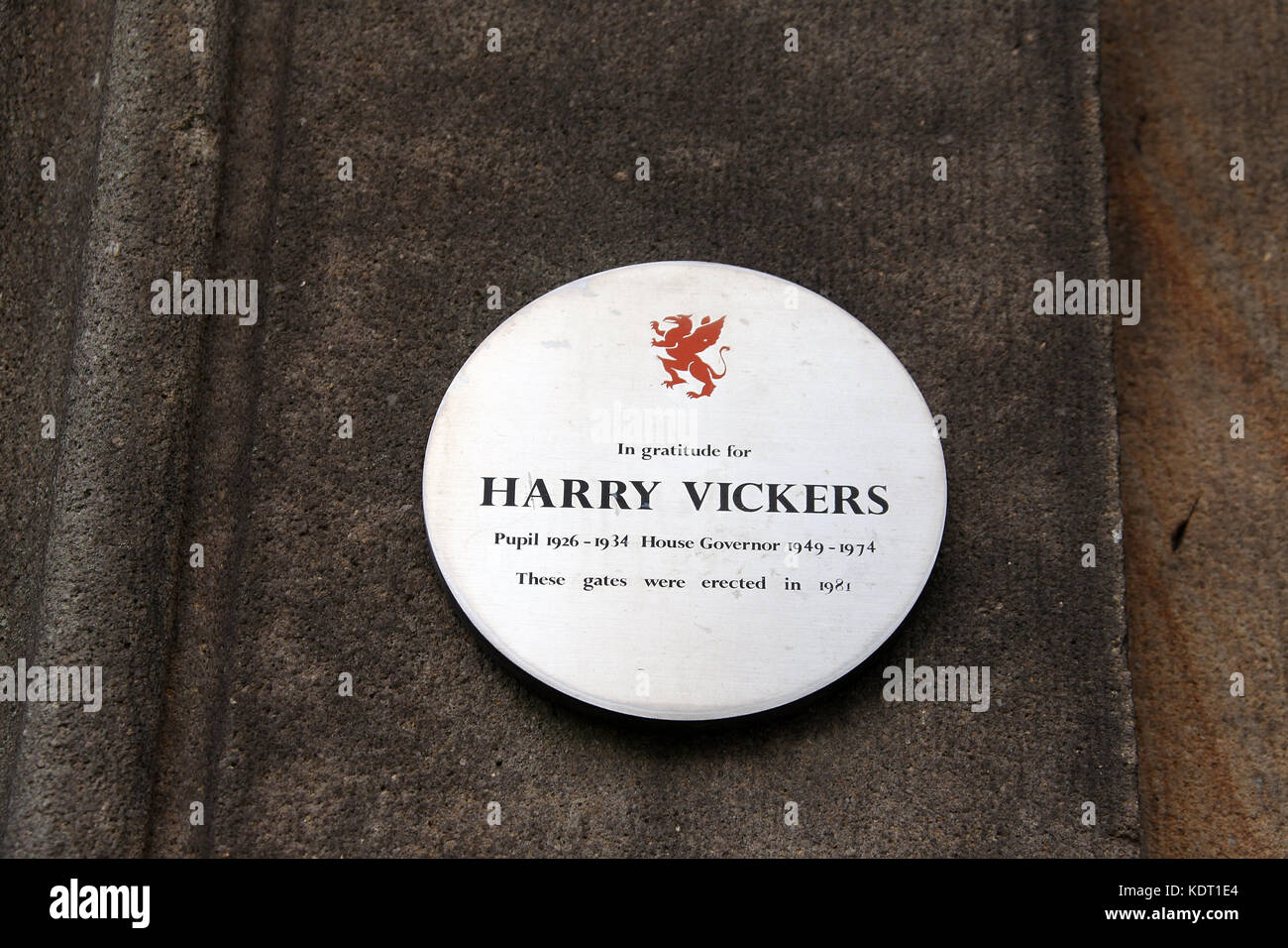 Harry Vickers Plaque in Manchester Stock Photo - Alamy