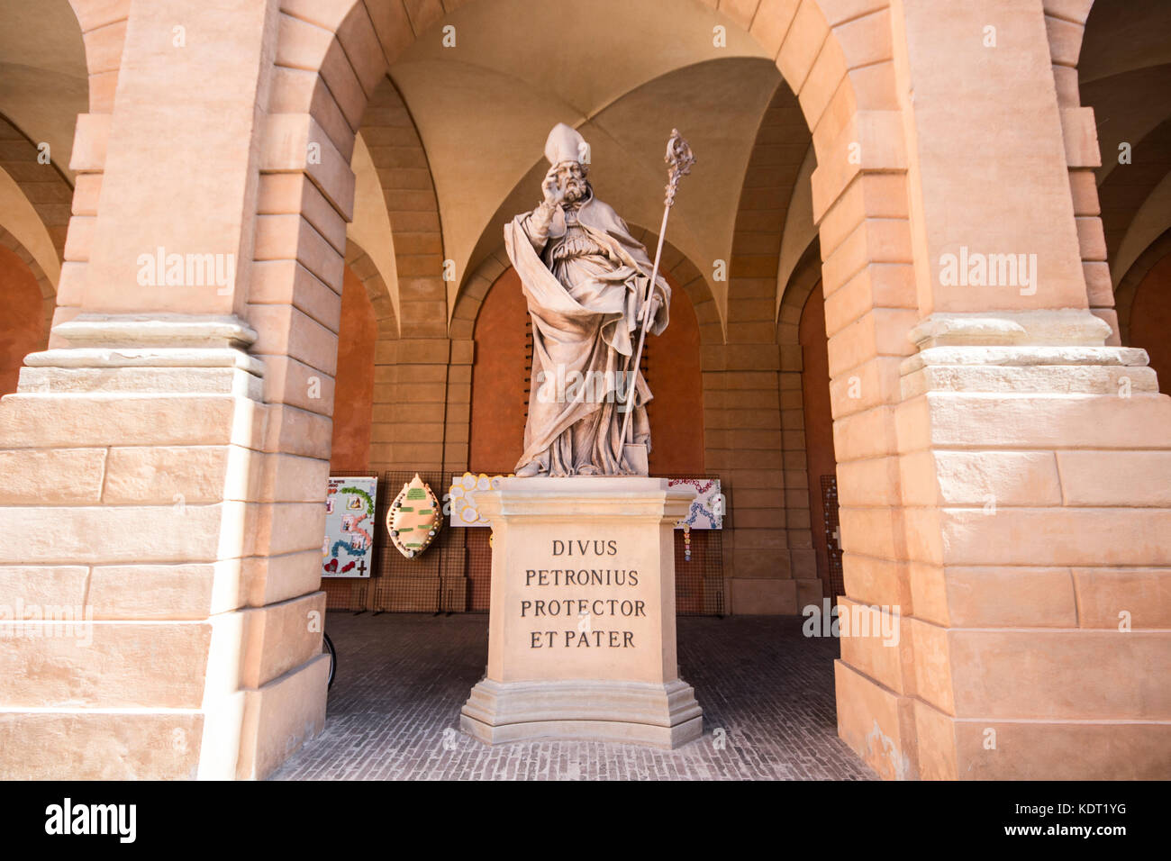 Statue of Saint Petronius, bishop of Bologna during the fifth century ...