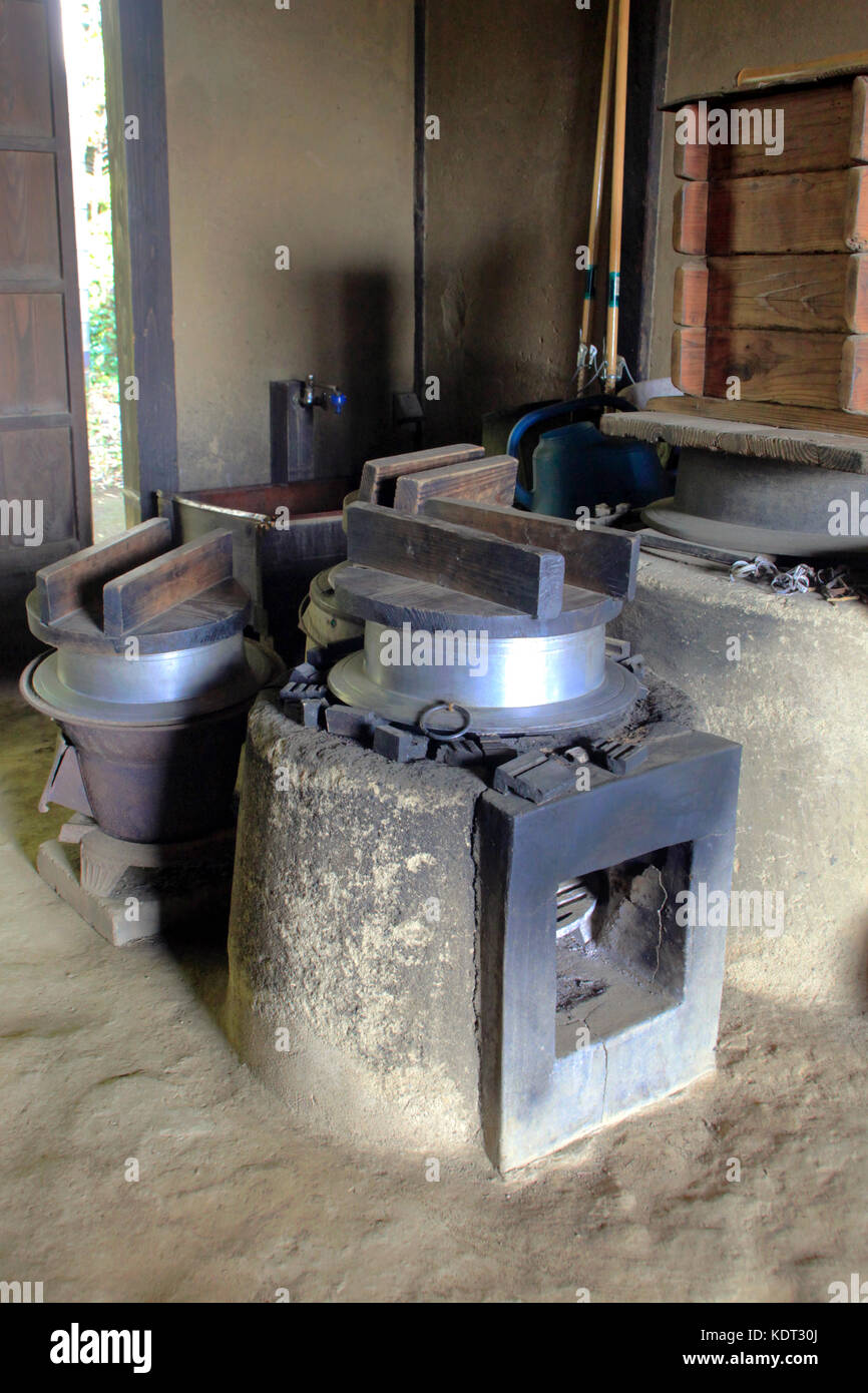 Traditional Kitchen of an Old Farm House in Kunitachi city Western ...