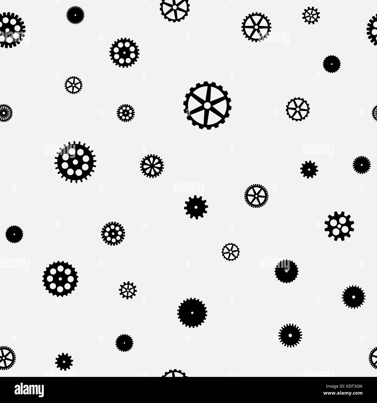 abstract vector black flat gears seamless pattern Stock Vector Image ...