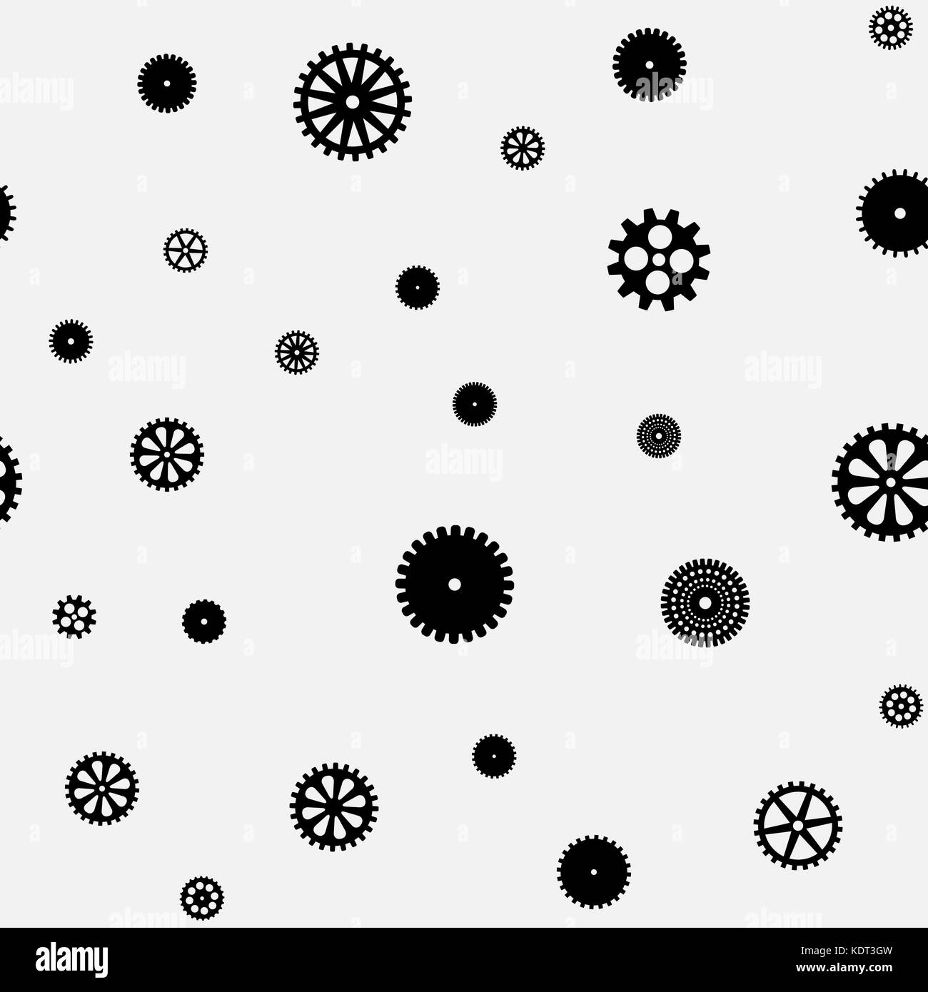 abstract vector black flat gears seamless pattern Stock Vector Image ...