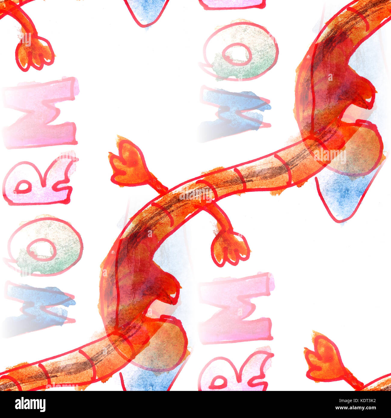 Watercolor worm hi-res stock photography and images - Alamy