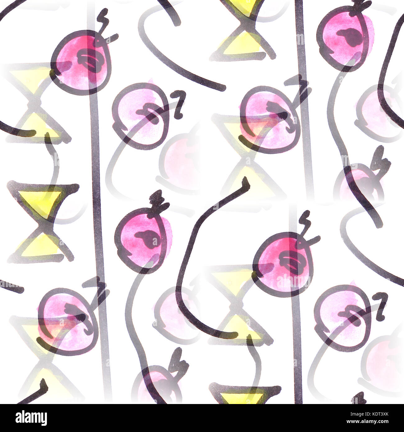 Mural line, bows, circles background seamless pattern background Stock ...