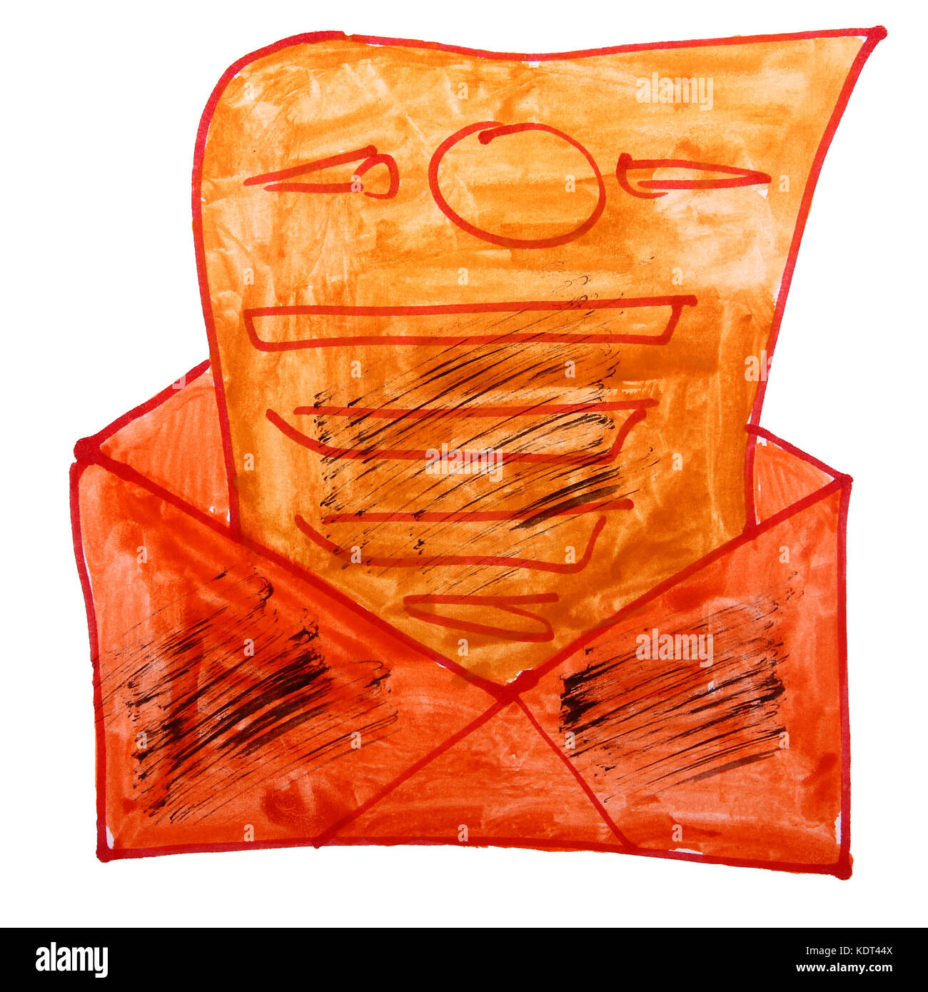 Envelope and letter sketch hi-res stock photography and images - Alamy