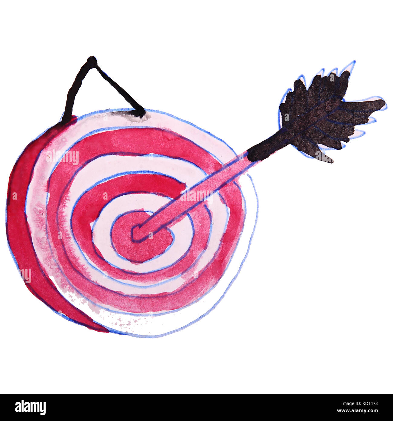 drawing cartoon kids watercolor target on a white background Stock ...