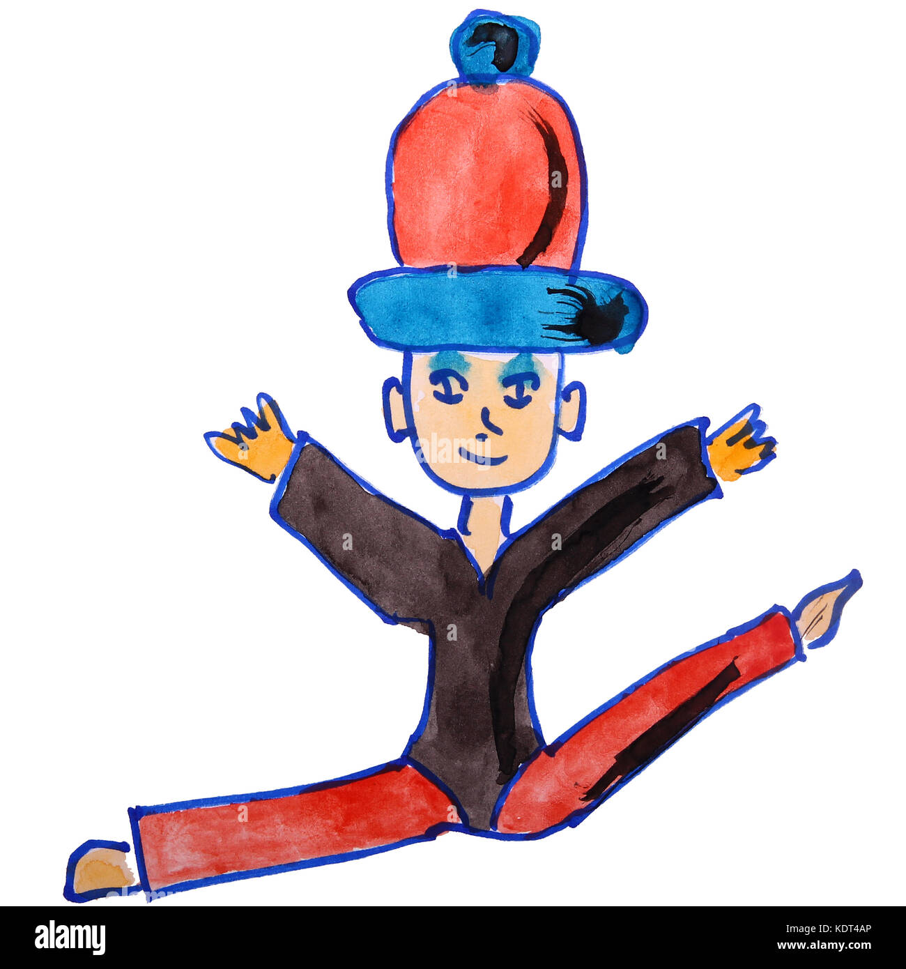 drawing kids ballet watercolor cartoon on a white background Stock ...