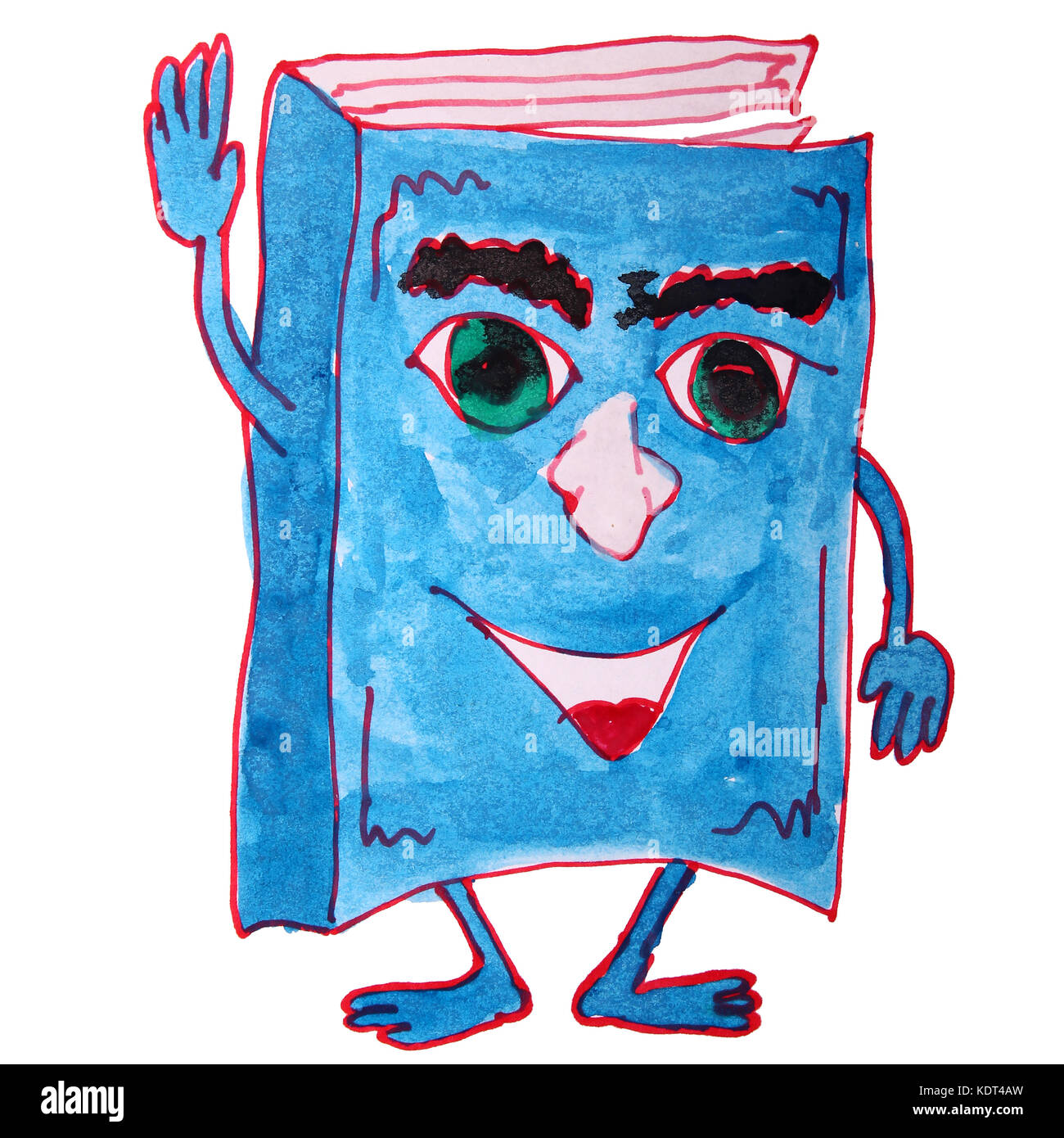 drawing kids cartoon tutorial watercolor on white background Stock ...