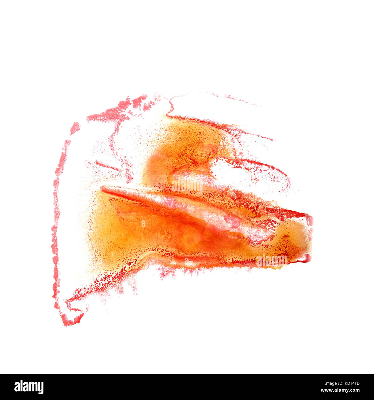 abstract Red, yellow drawing stroke ink watercolor brush water color ...