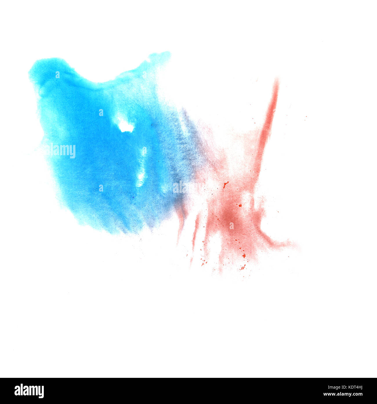 art Blue, red watercolor ink paint blob watercolour splash color Stock ...