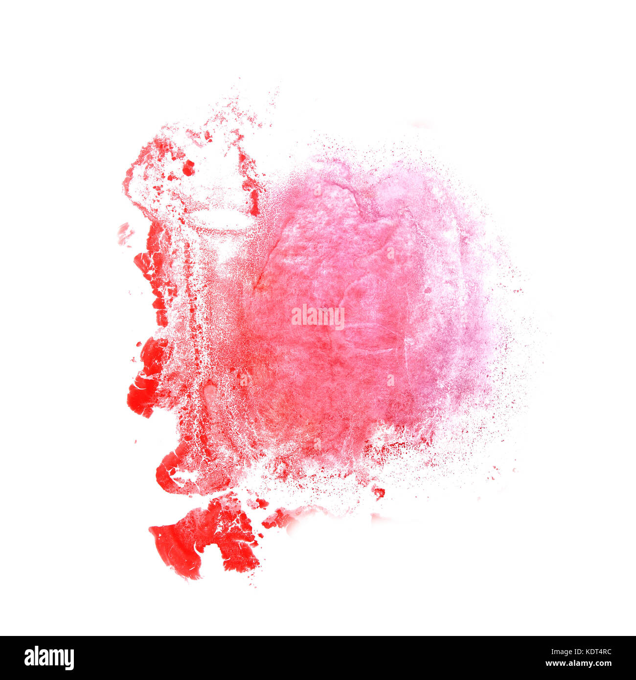 abstract Red, pink drawing stroke ink watercolor brush water col Stock ...