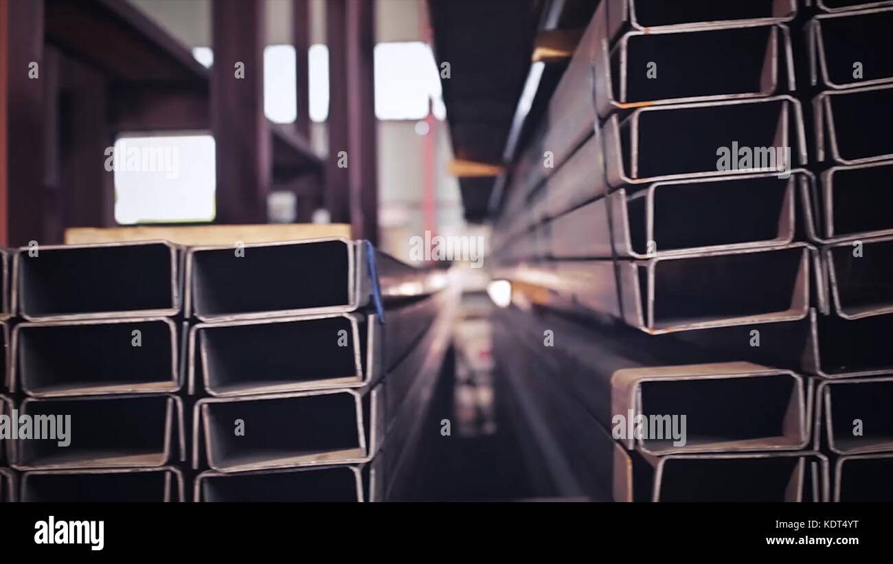 Metal pipe profile and sun in the background. Sheet metal profiles ...