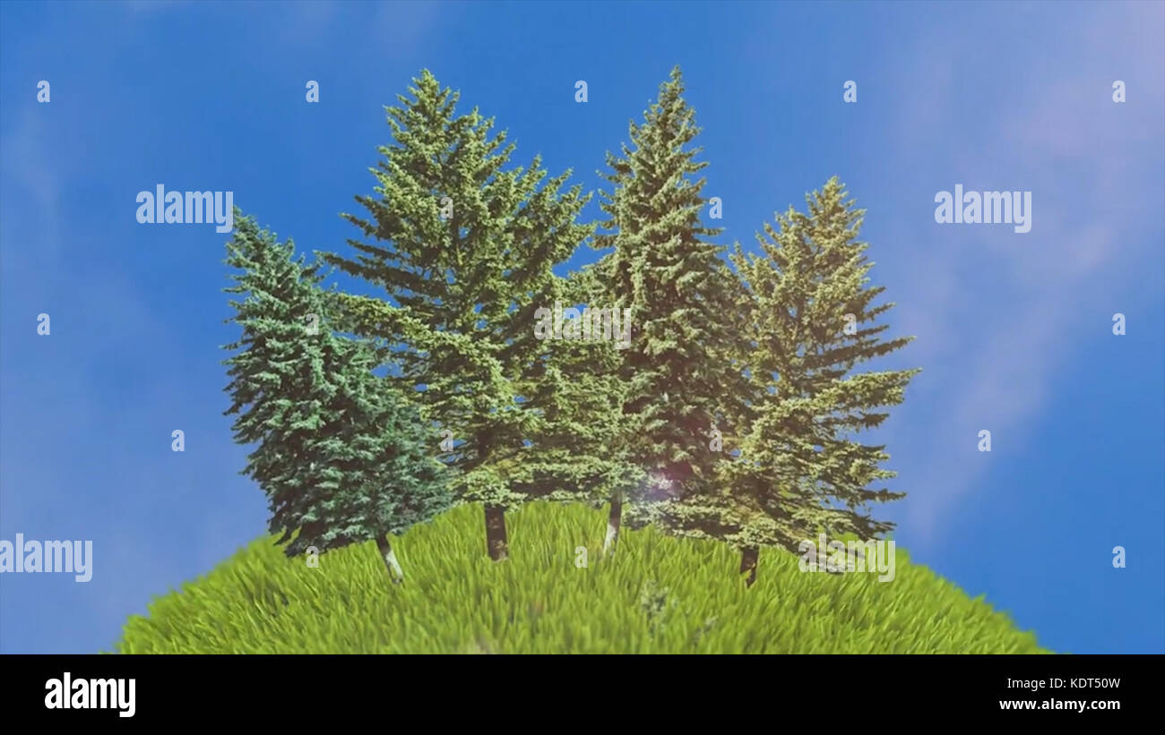 Recycle symbol from grass animation. Caring about the environment ...