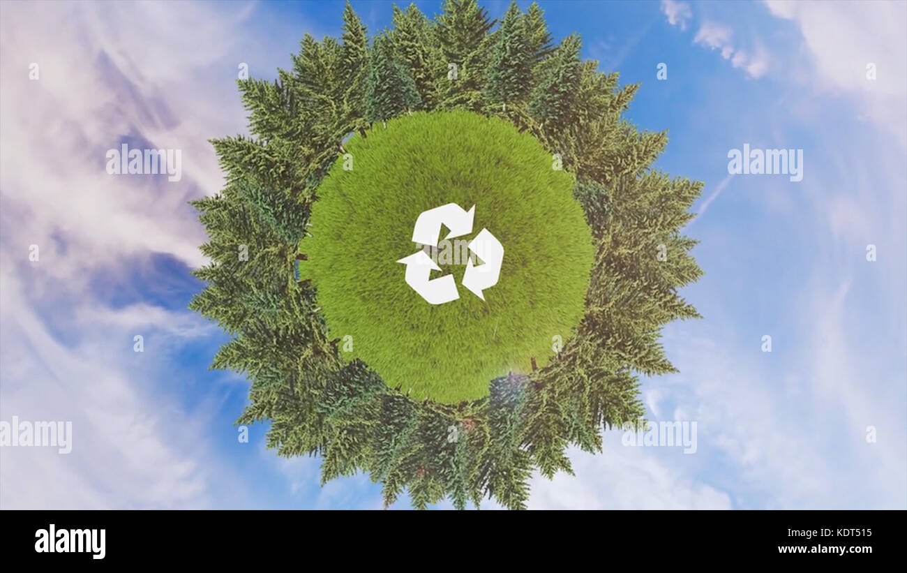 Recycle symbol from grass animation. Caring about the environment ...