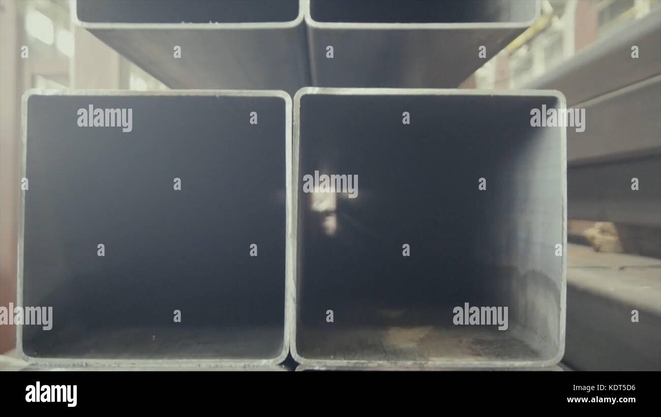 Metal pipe profile and sun in the background. Sheet metal profiles ...