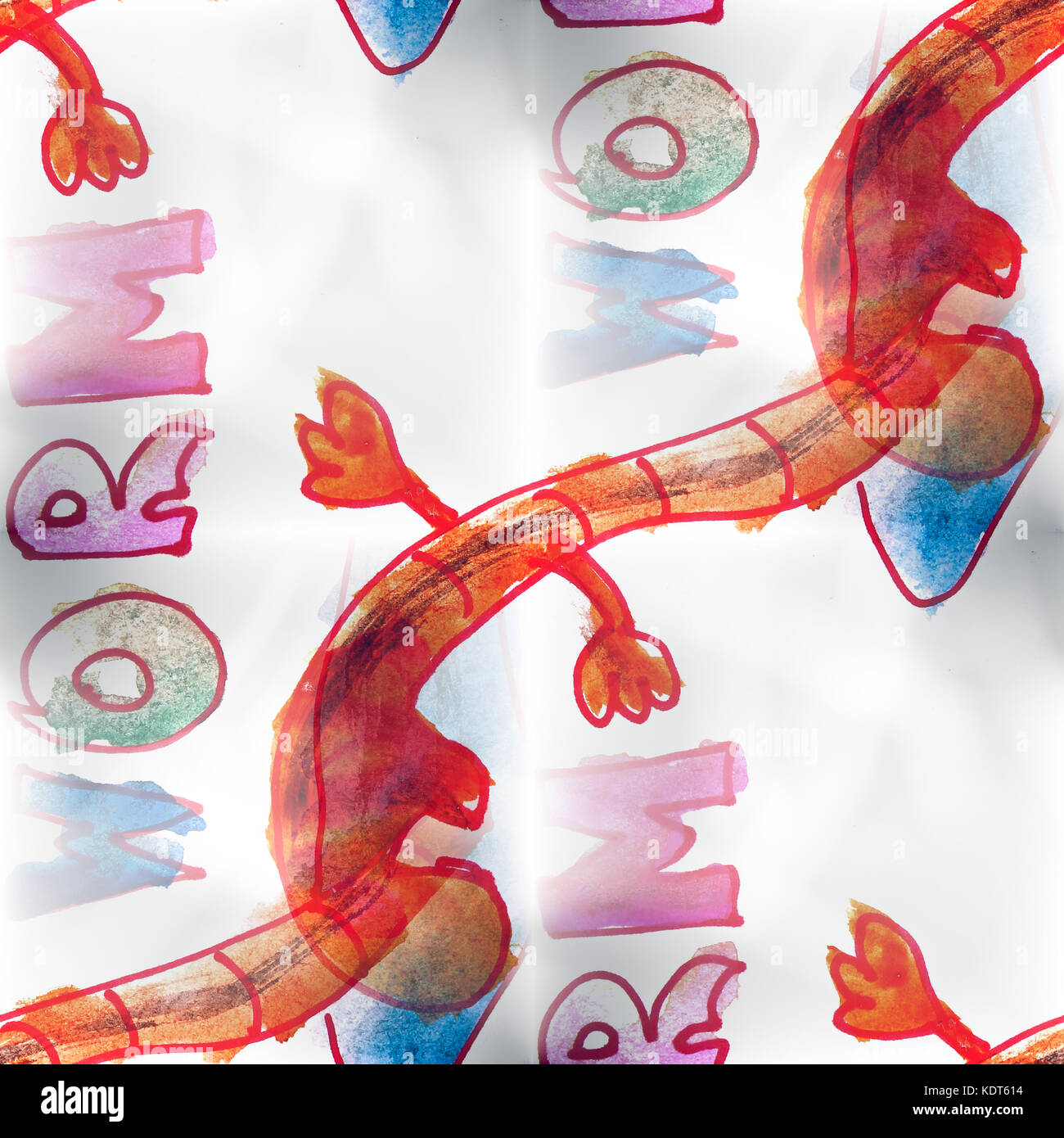 Watercolor worm hi-res stock photography and images - Alamy