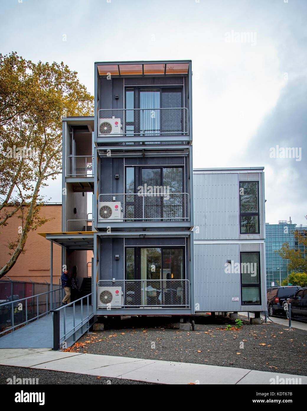 Exterior View of an Urban Post Disaster Housing Prototype Stock Photo - Alamy